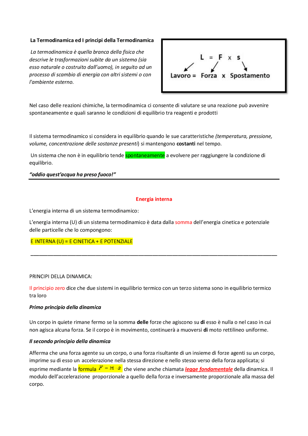 Termodinamica E Principi Docsity