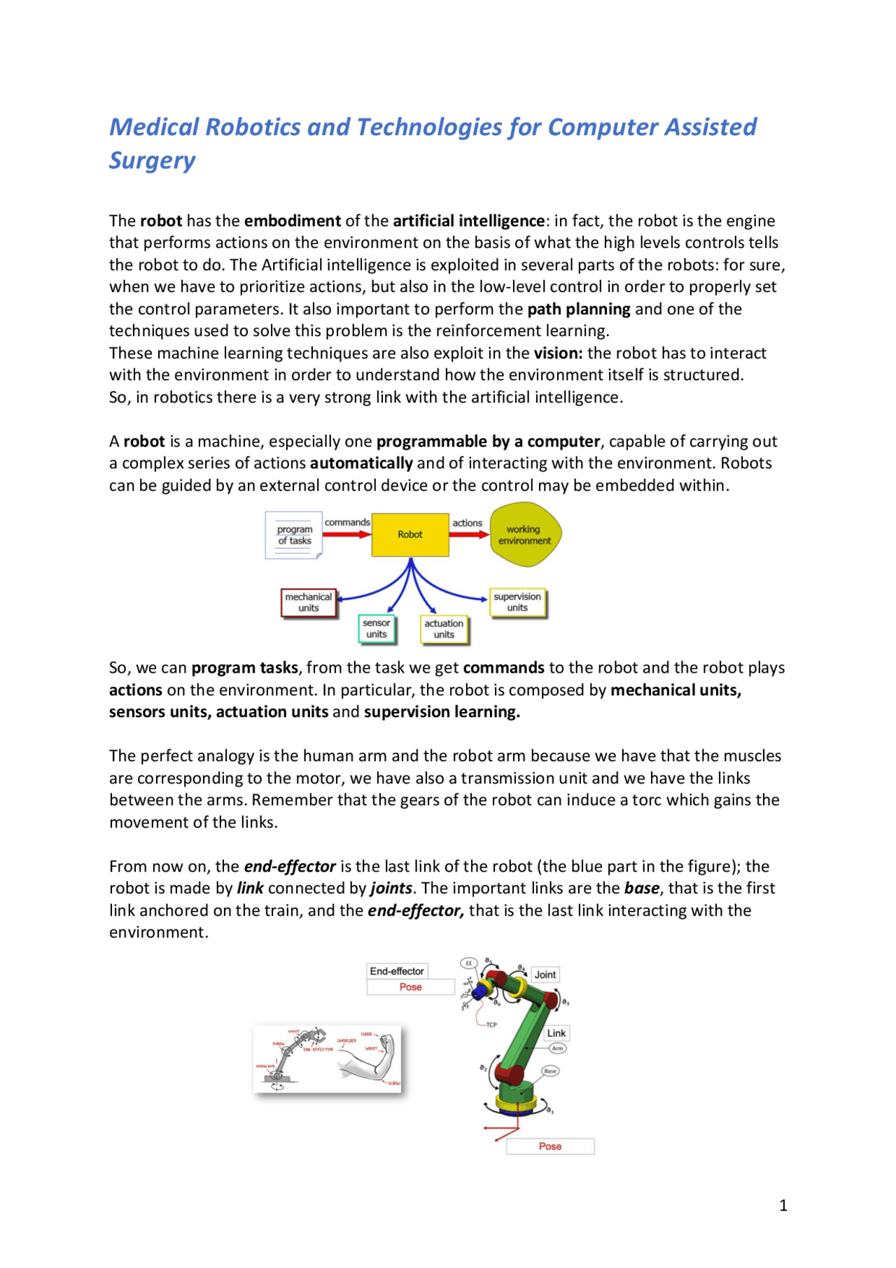 Medical Robotics And Technologies For Computer Aided Surgery Laboratory