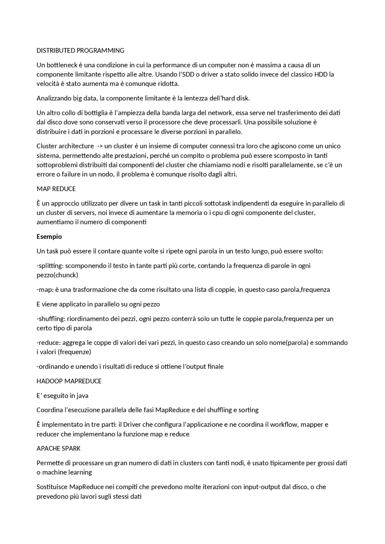 Distributed Programming Big Data Management Docsity