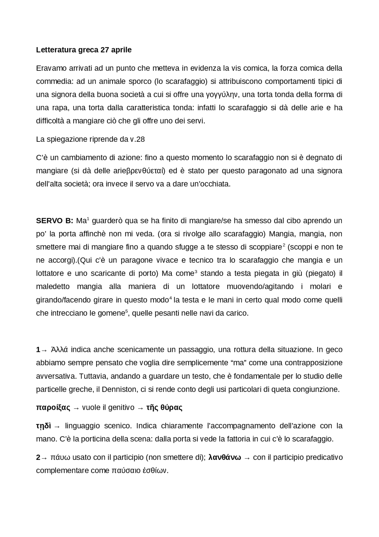 Appunti Di Letteratura Greca Docsity