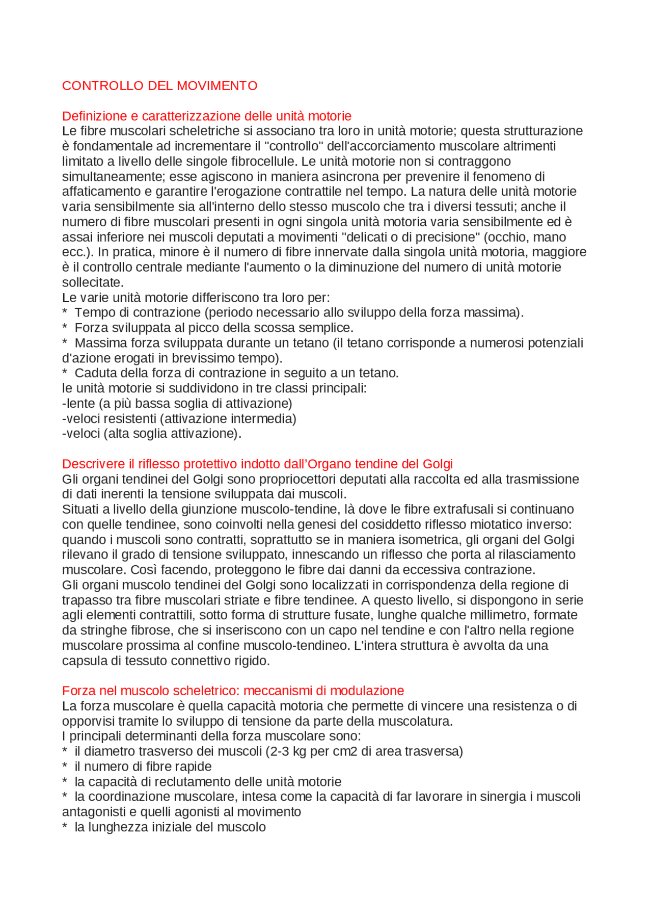 Domande Esame Fisiologia Docsity