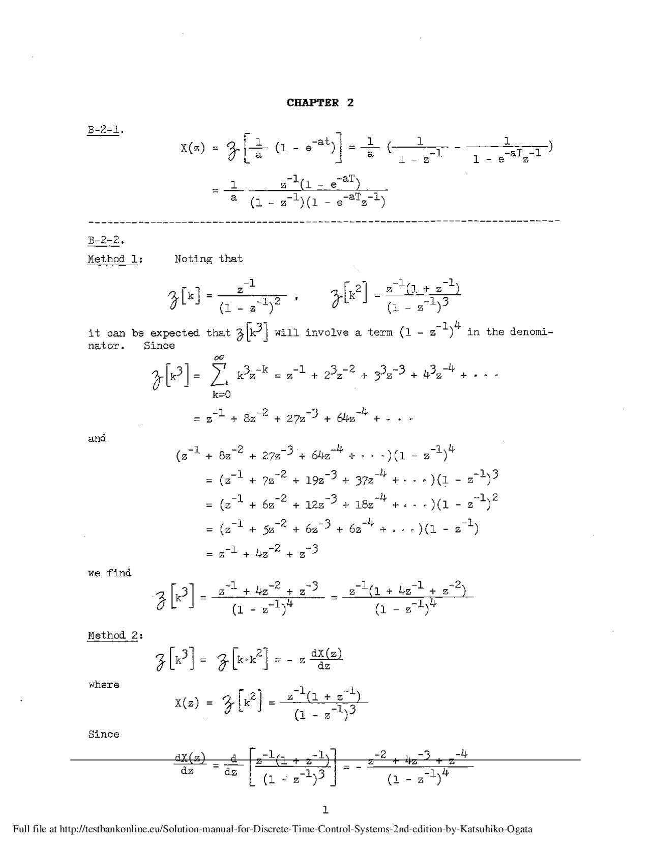 Control Assignment Soultions Docsity
