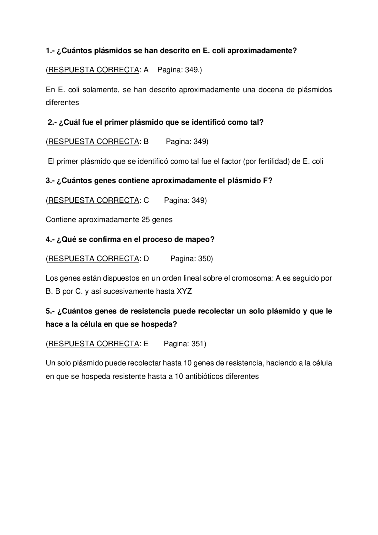 Cuestionario De Biología Exercices De Biologia Molecolare Docsity