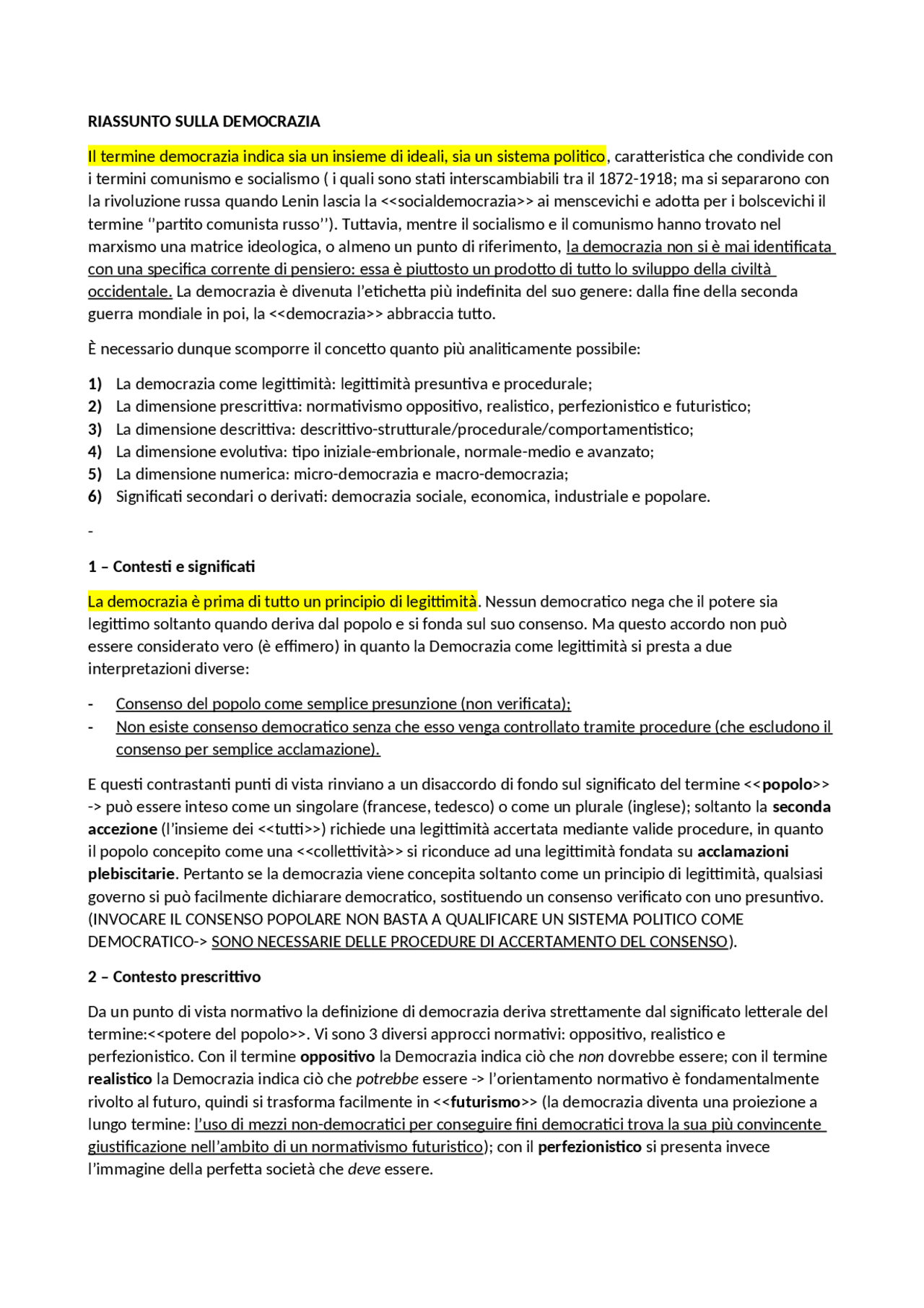 Storia Della Democrazia Docsity