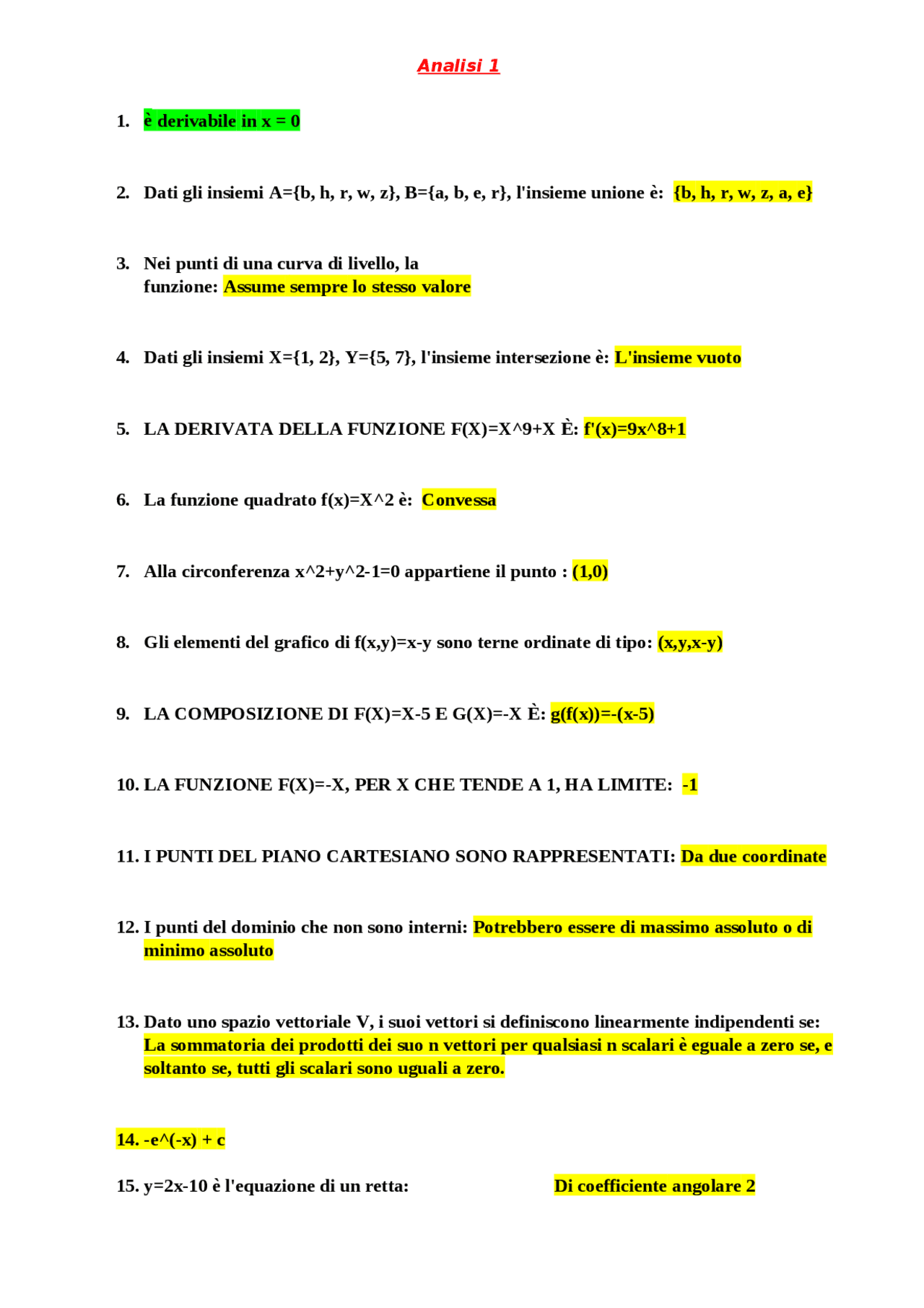 Analisi 1 Ingegneria Gestionale L 9 Mercatorum Prove Desame Di
