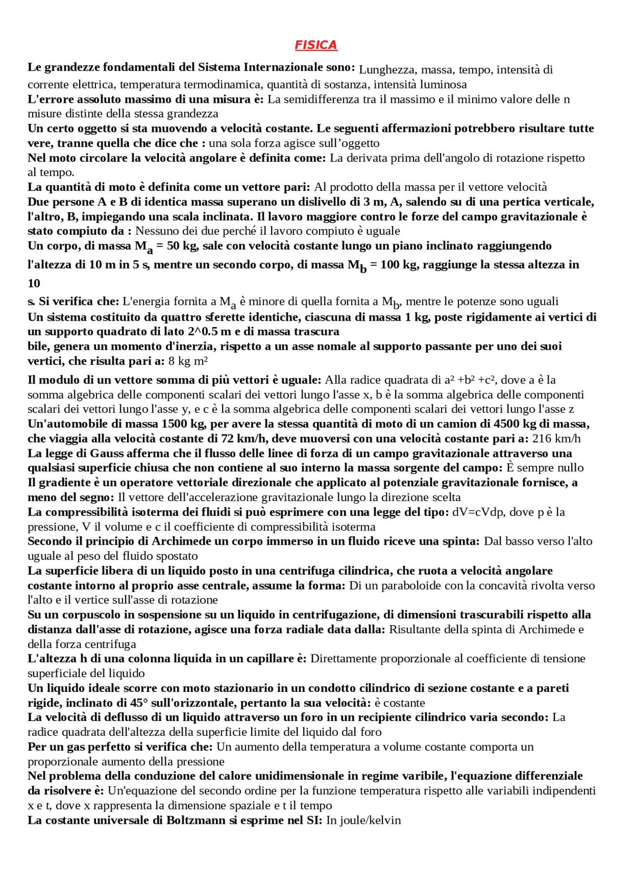 Fisica Ingegneria Gestionale L 9 Mercatorum Docsity