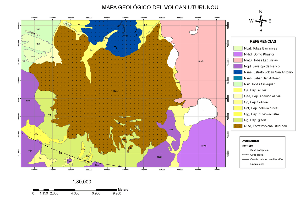 MAPA GEOLOGICO DEL UTURUNCU - Docsity