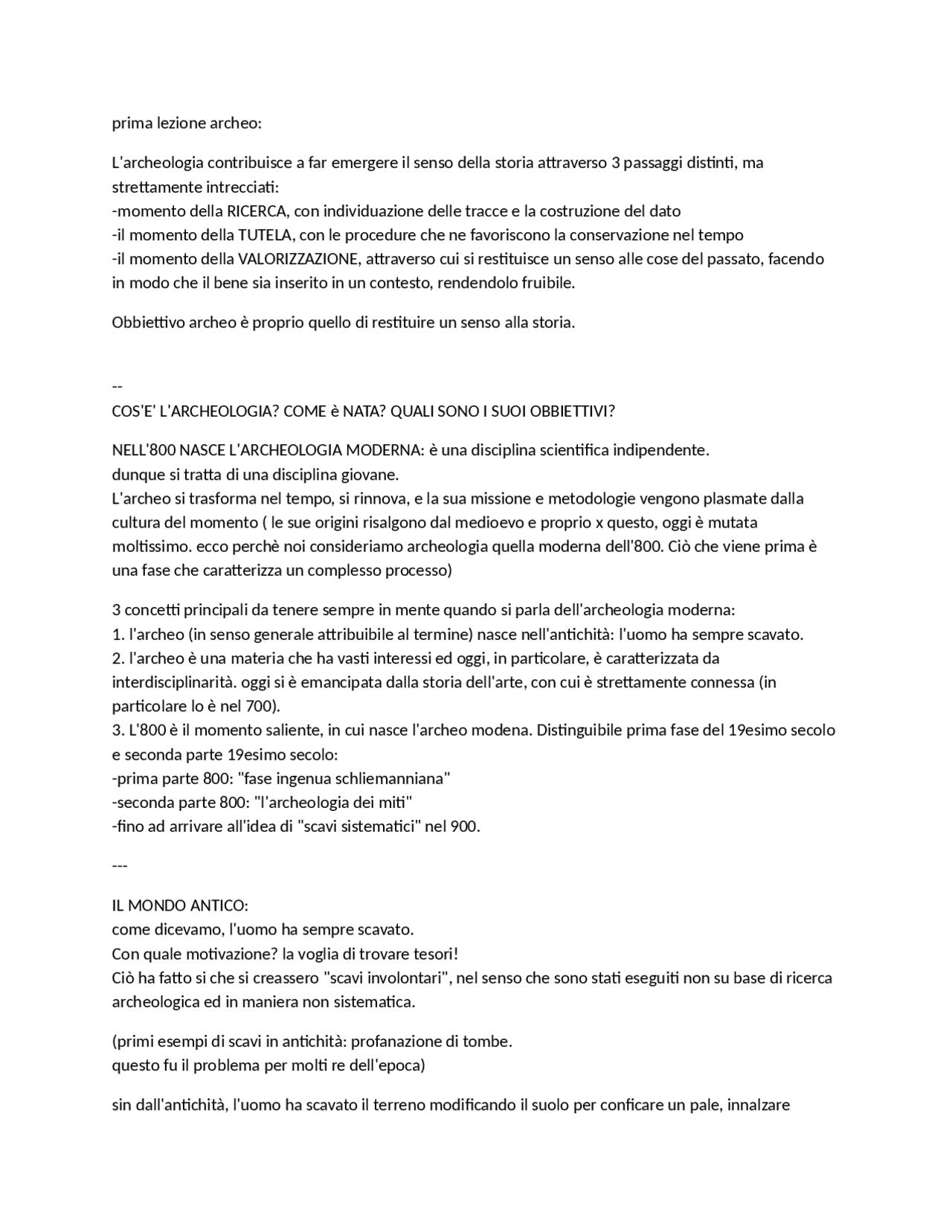 Prima Lezione Archeologia Docsity