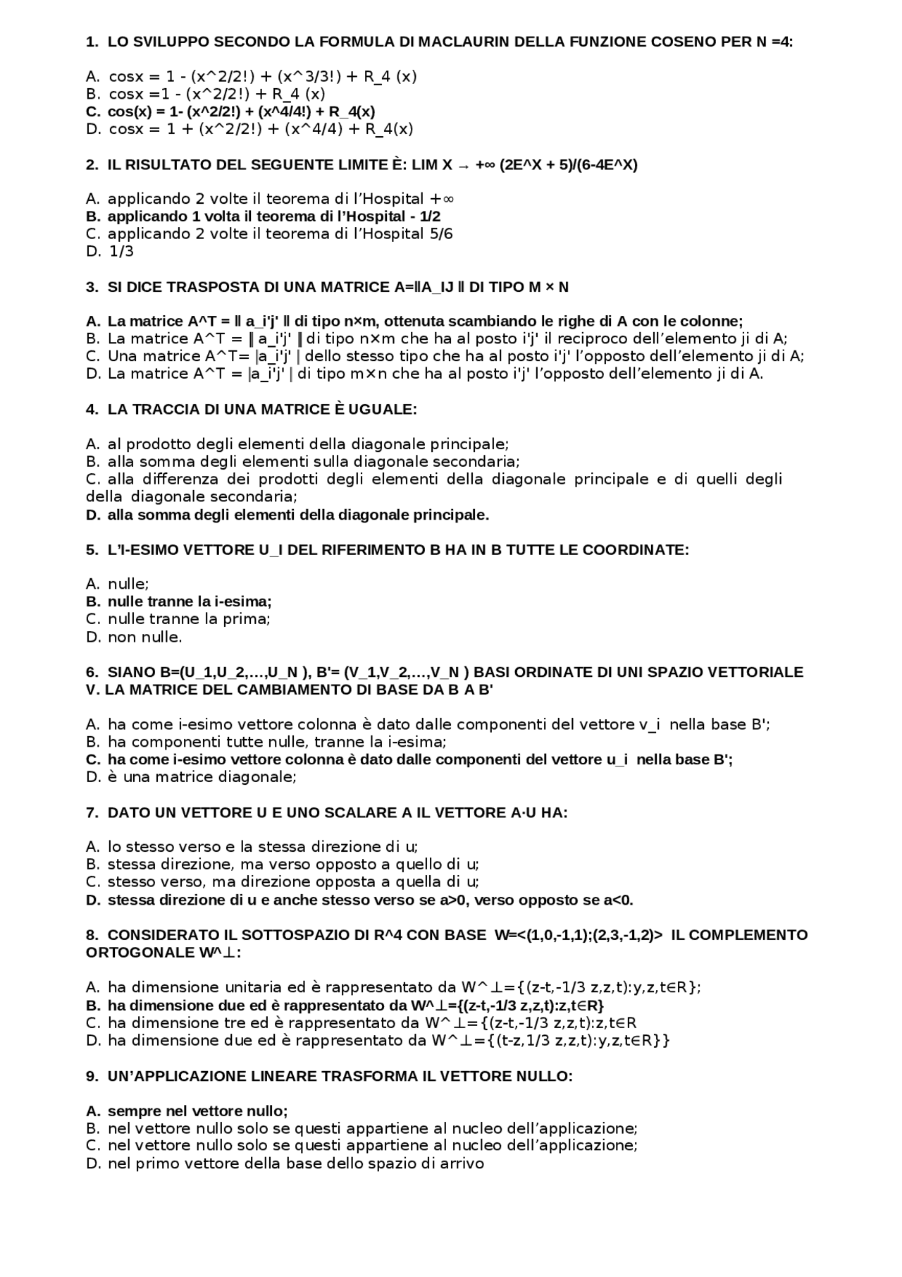 Analisi Ii Ingegneria Gestionale L 9 Mercatorum Docsity