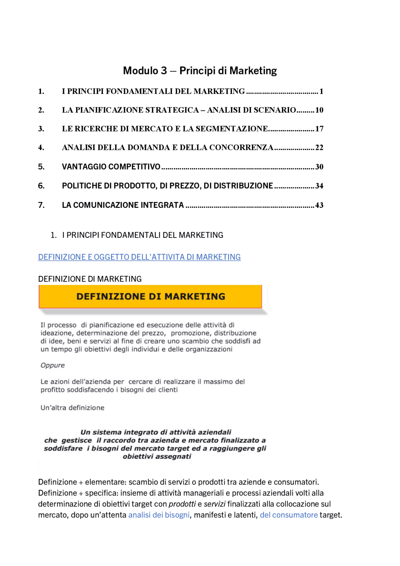 Appunti E Slides Sezione 3 Principi Di Marketing Marcom Docsity