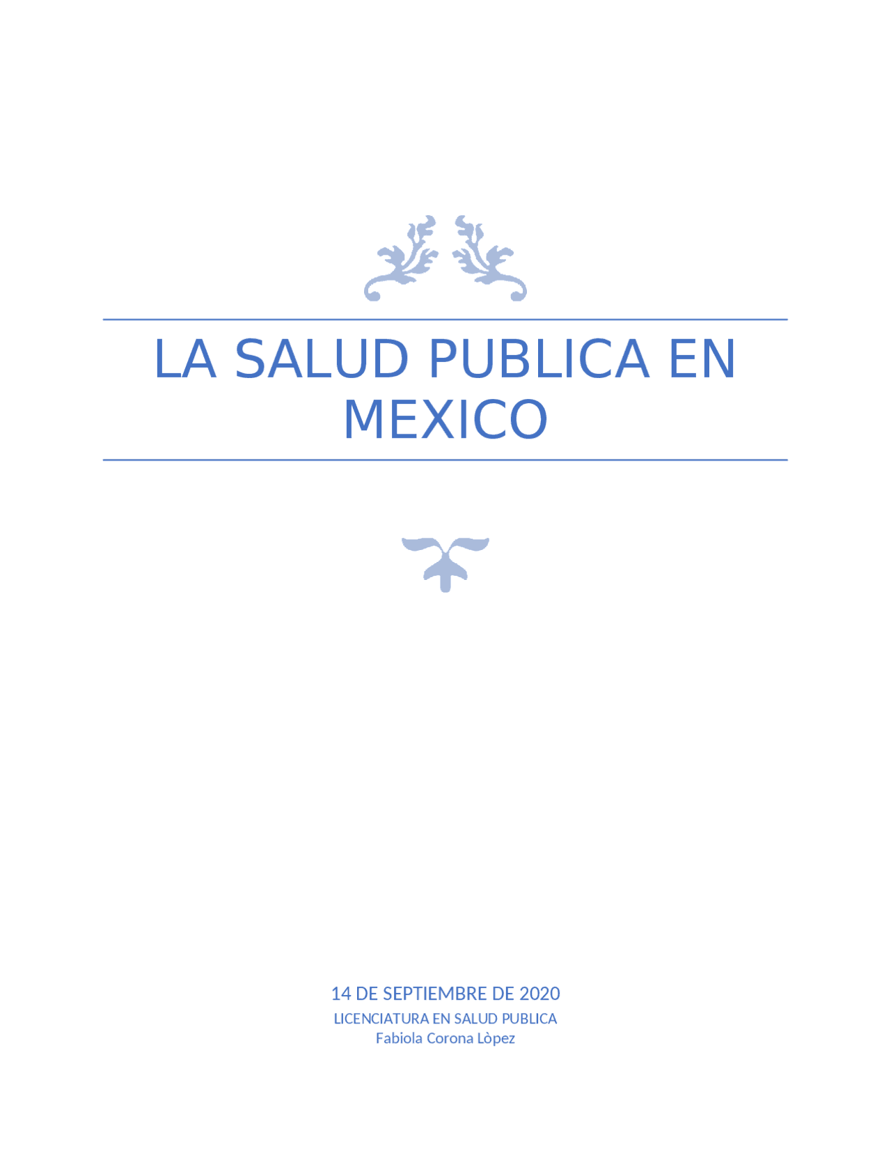 La Salud Pública En México Resúmenes De Salud Pública Docsity