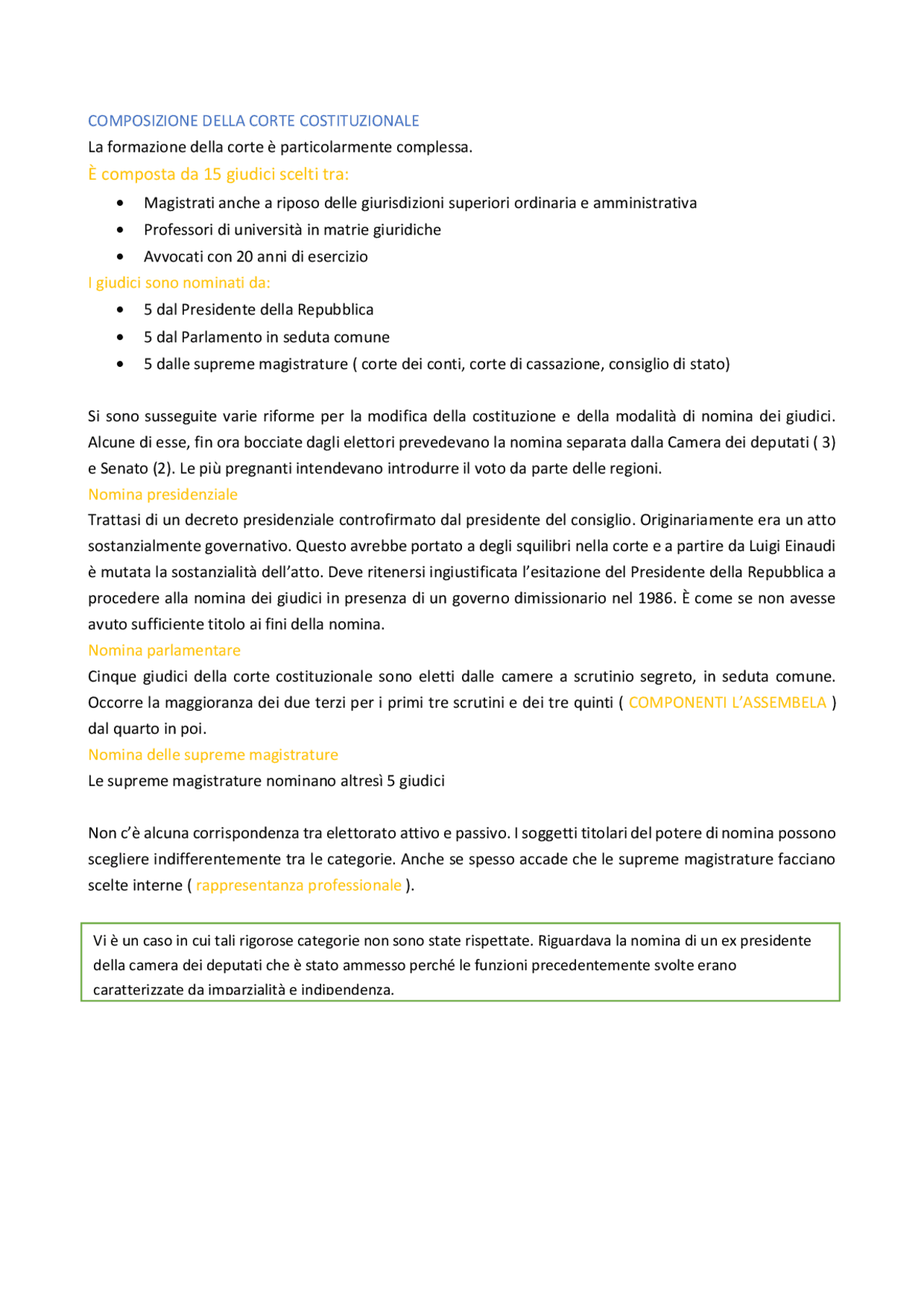 Composizione Della Corte Costituzionale Docsity