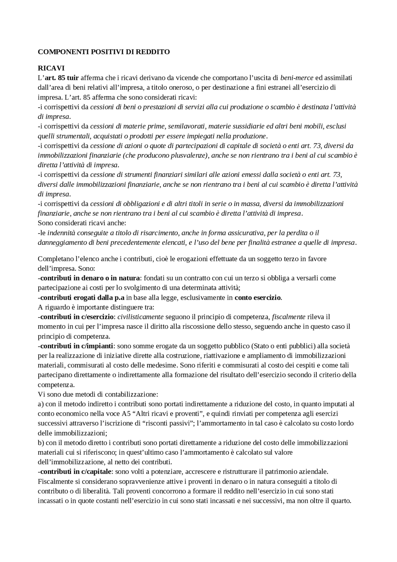 Diritto Tributario Riassunto Docsity