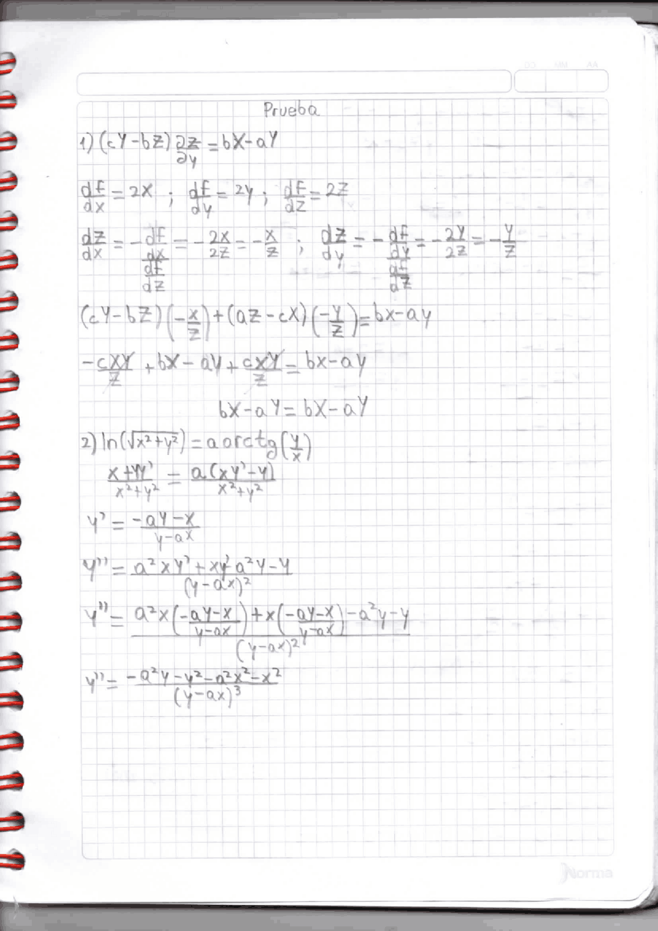 Examen De Calculo Vectorial Docsity