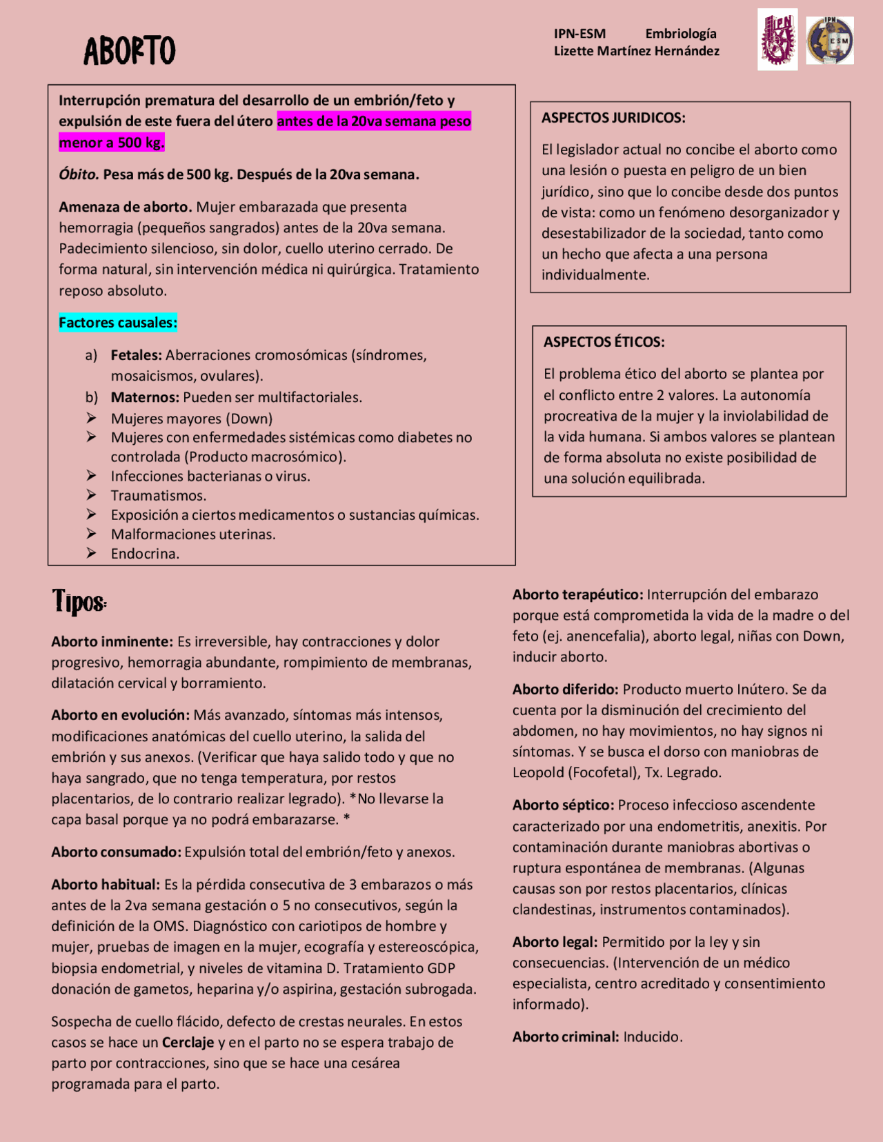 Aborto Lecture Notes 1 Docsity