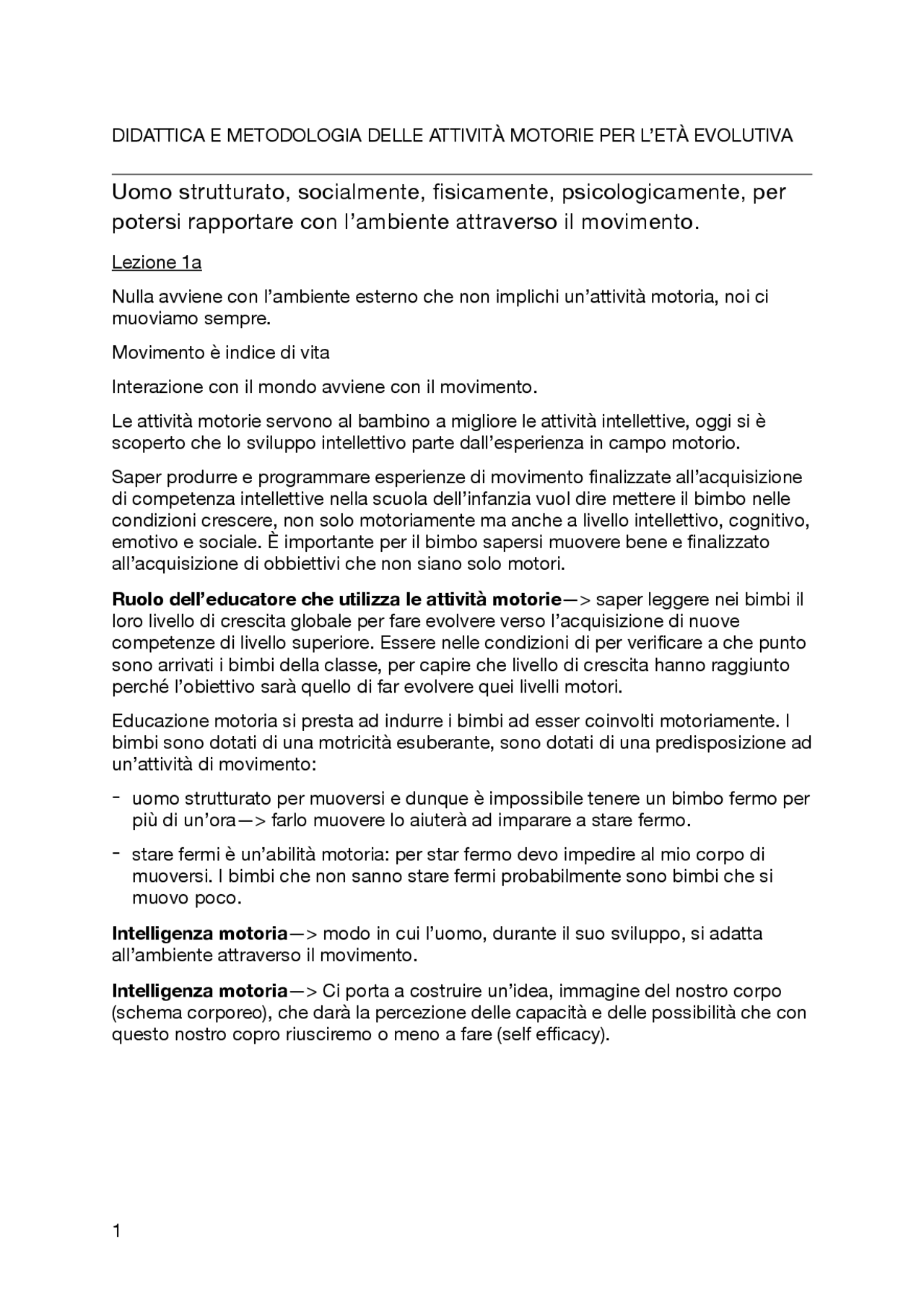 Appunti Primo Semestre Presi A Lezione Appunti Di Scienze Motorie