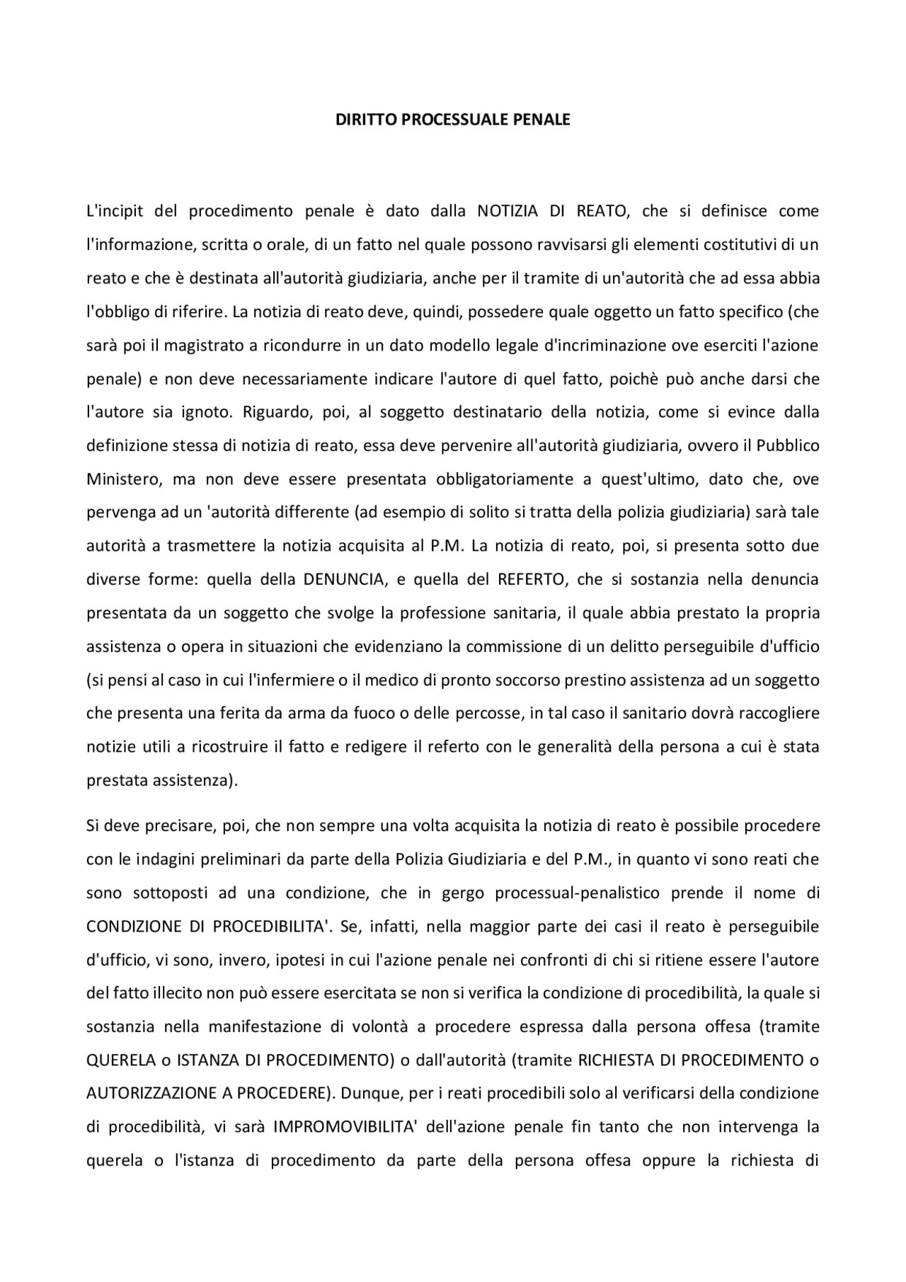 Riassunto Completo Processo Penale Docsity
