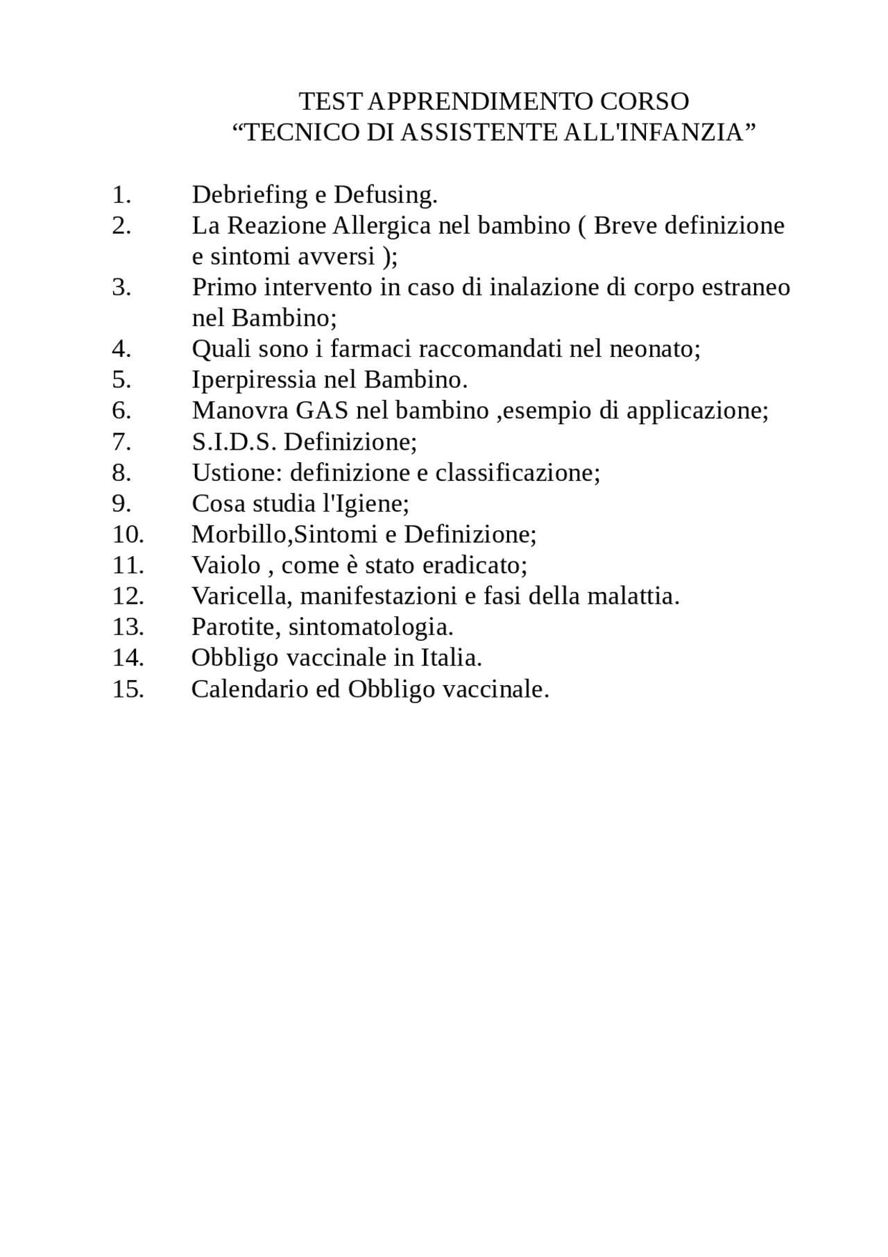 Corso Assistente Allinfanzia Docsity