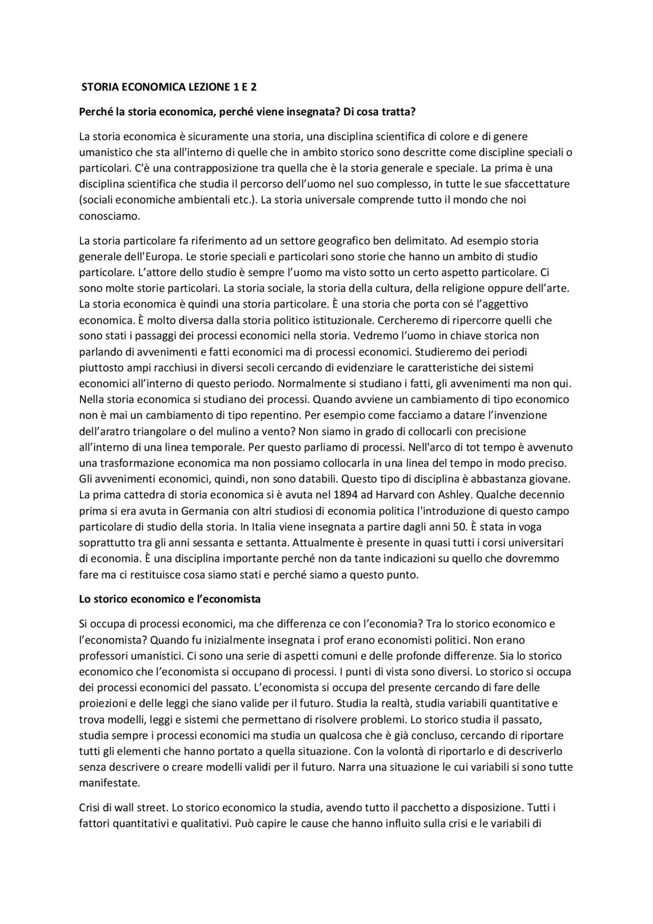 Appunti Completi Di Storia Economica Docsity