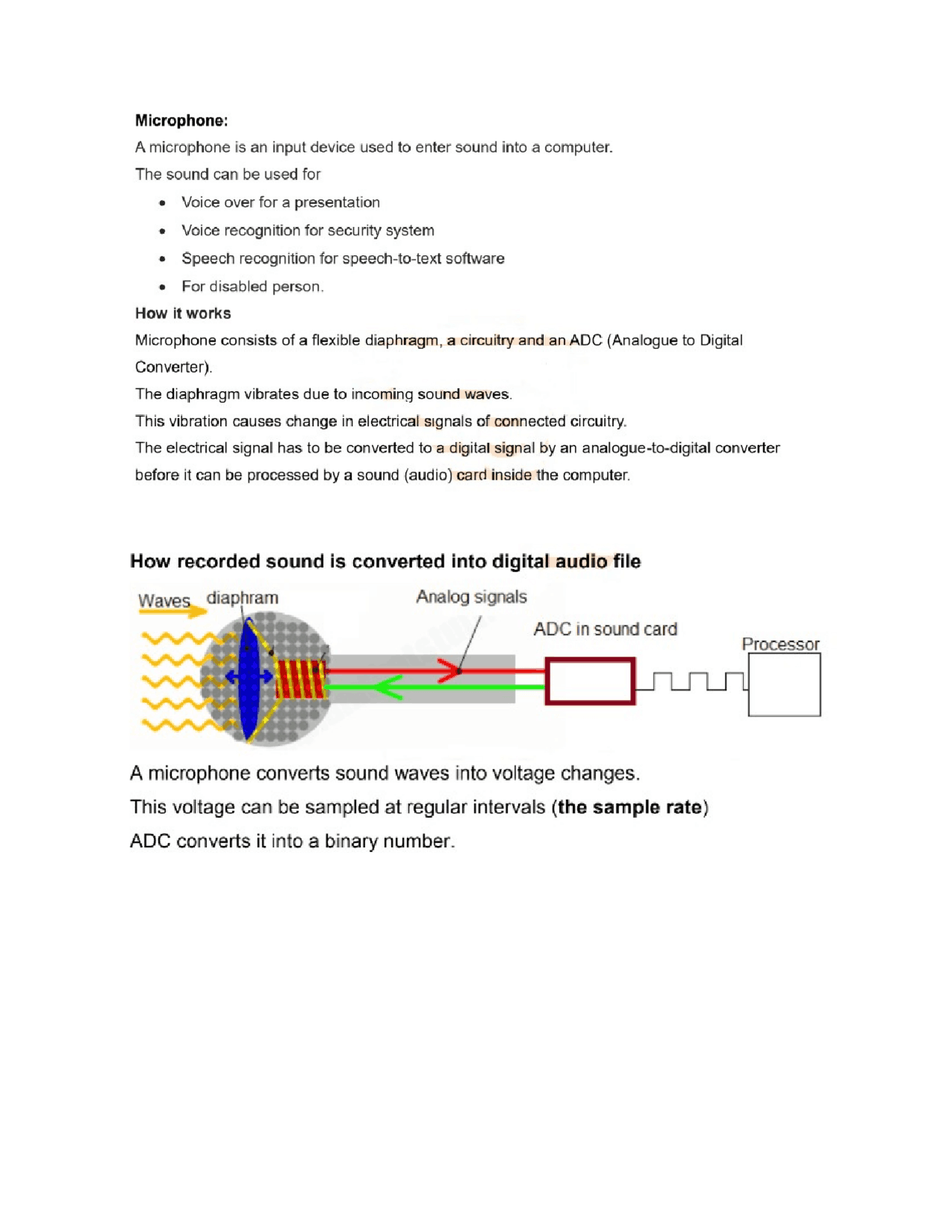 Microphones o levels - Docsity