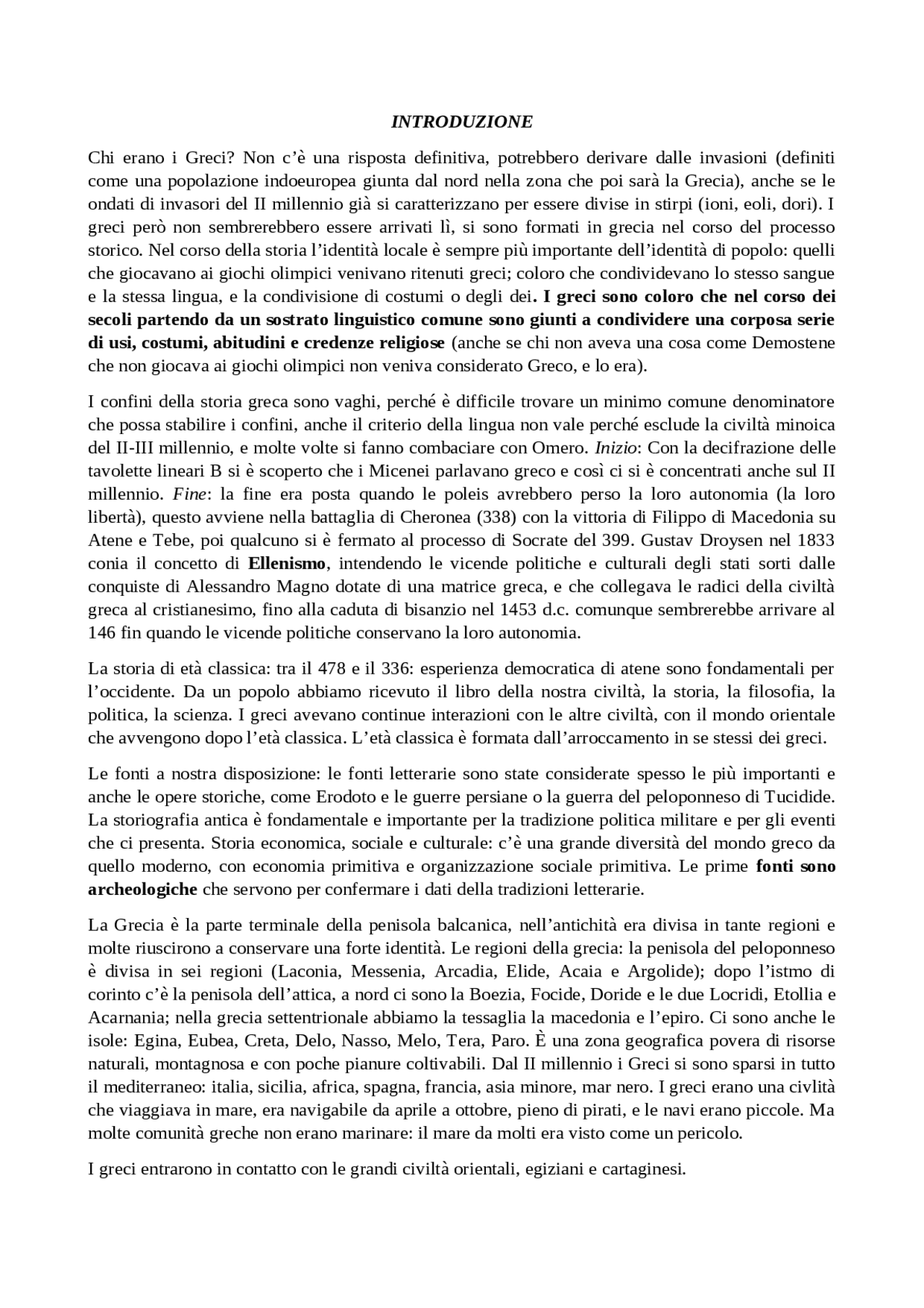 Storia Greca Riassunto Docsity