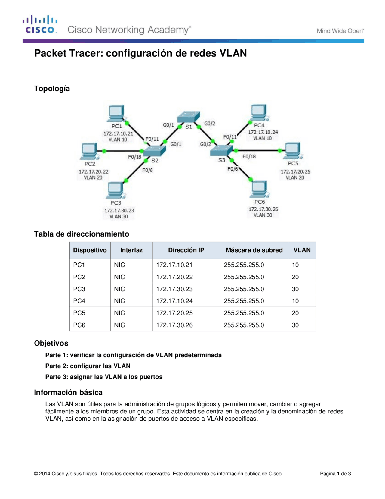 Configuracion de redes vlans ,en packet tracer | Ejercicios de Redes de Computadoras | Docsity