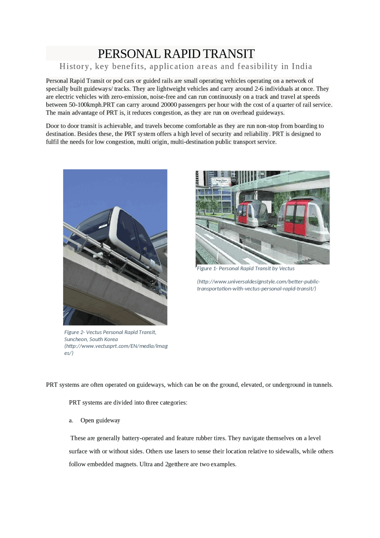 Report on Rapid transit , history and key benefits. - Docsity