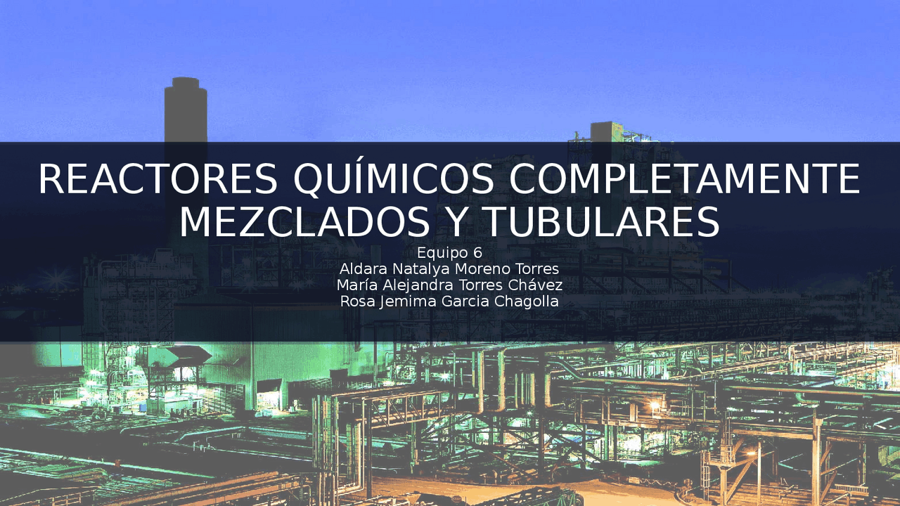 Presentación Reactores Cstr Y Tubular Docsity