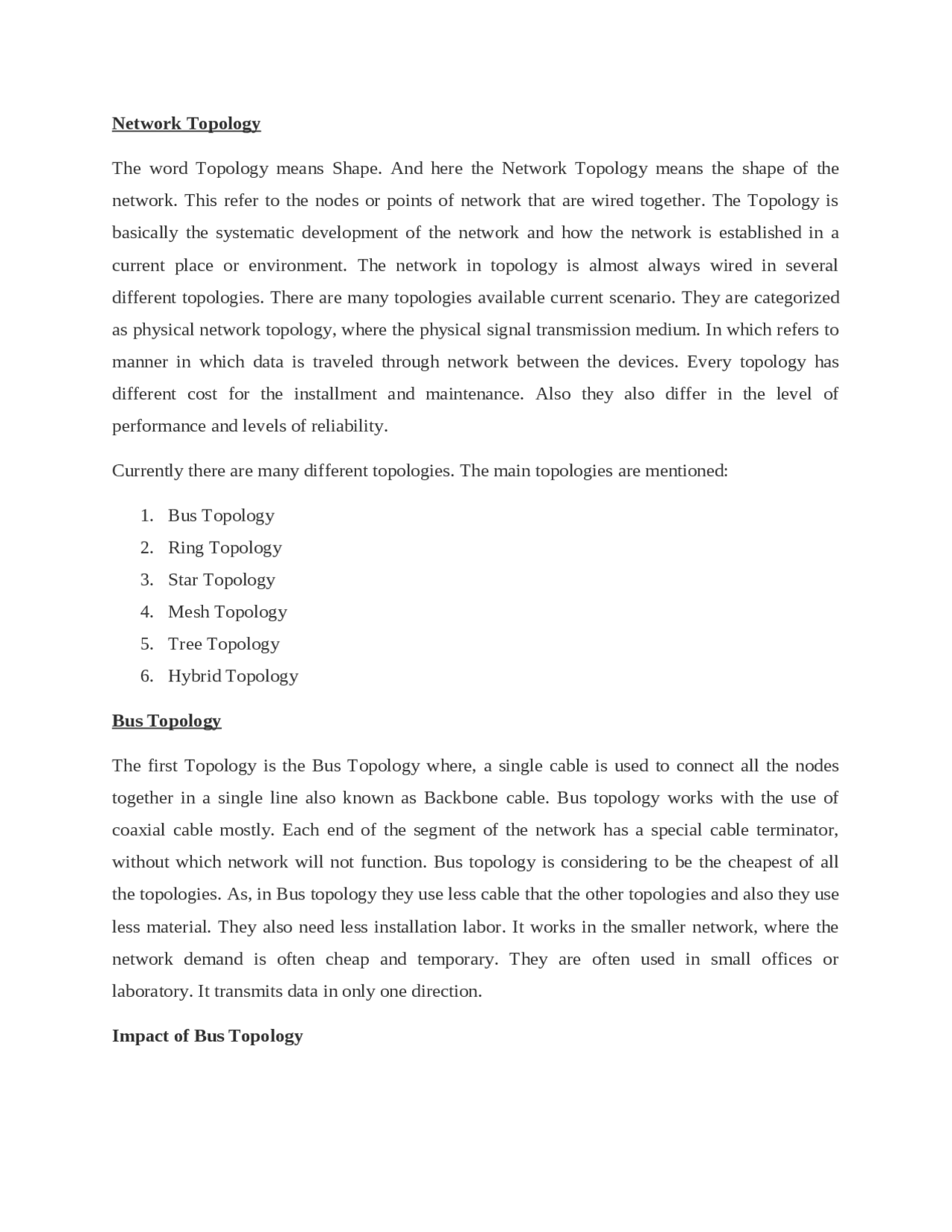 Network Topologies Explained in Details. For BTech Hnd | Study Guides, Projects, Research ...