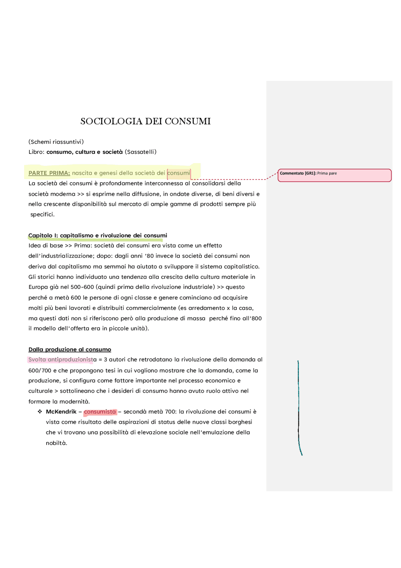 Riassunto Consumo Cultura E Società Sassatelli Docsity
