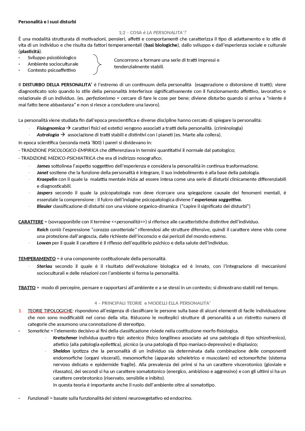 Riassunto Personalità E I Suoi Disturbi Docsity