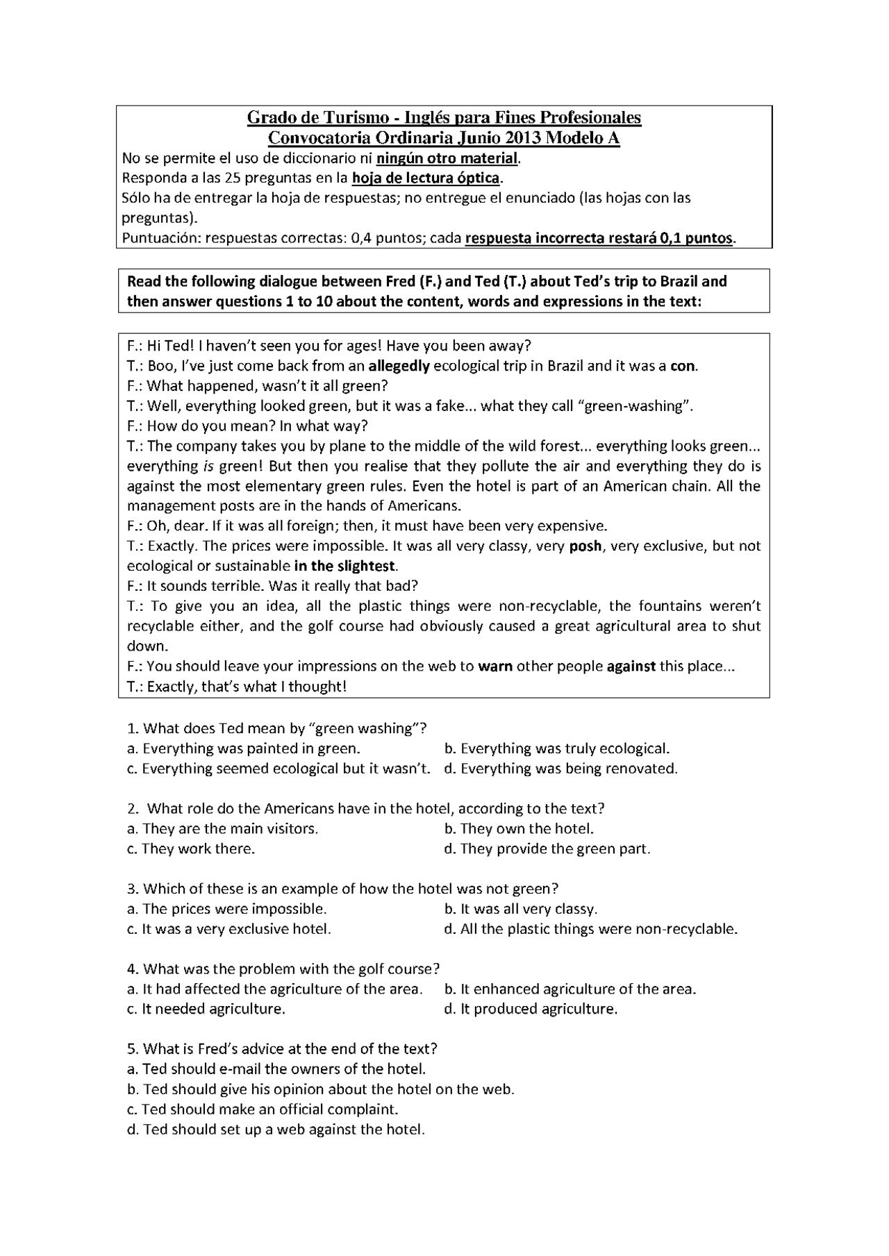 Examen convocatoria Junio 2013 A - Docsity