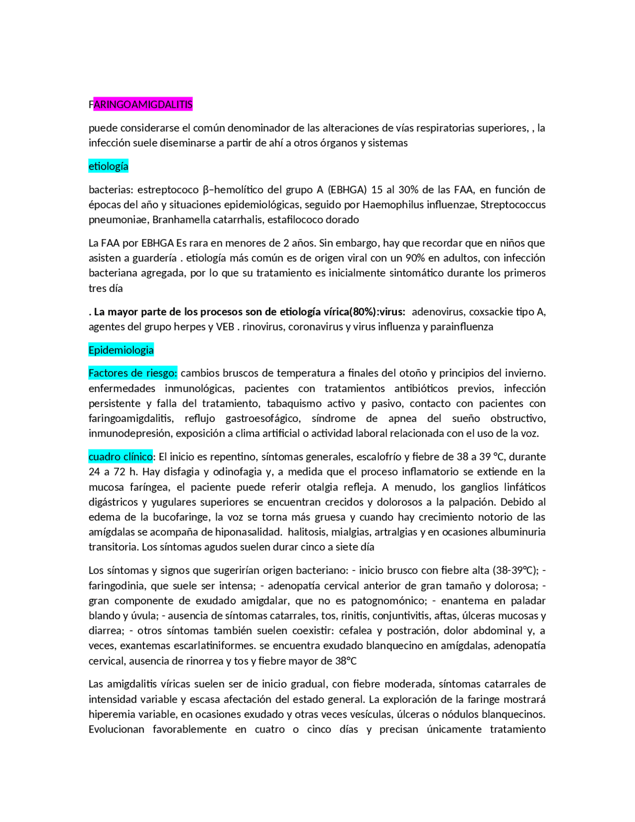 Faringoamigdalitis segun gpc mexico - Docsity