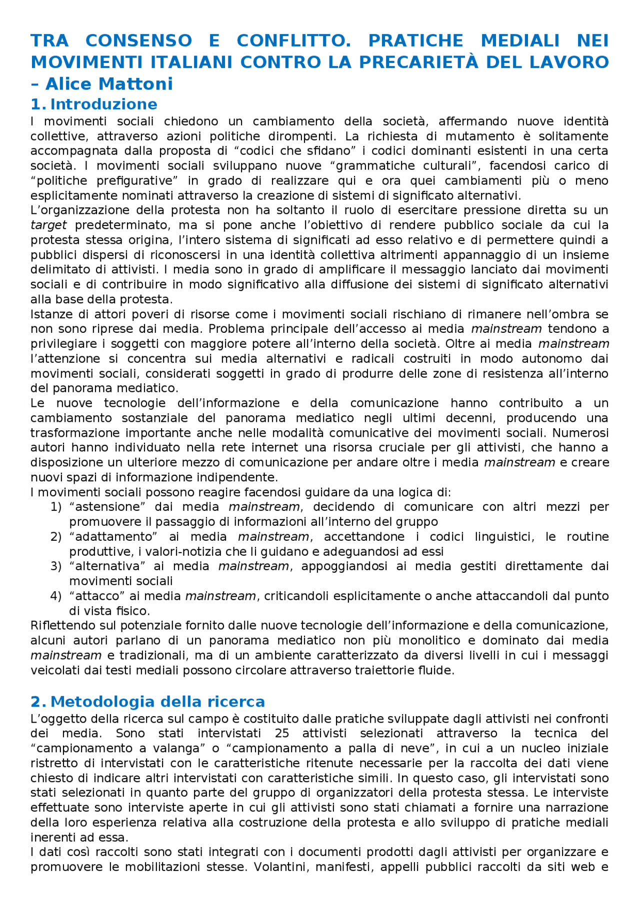 Tra Consenso E Conflitto Docsity