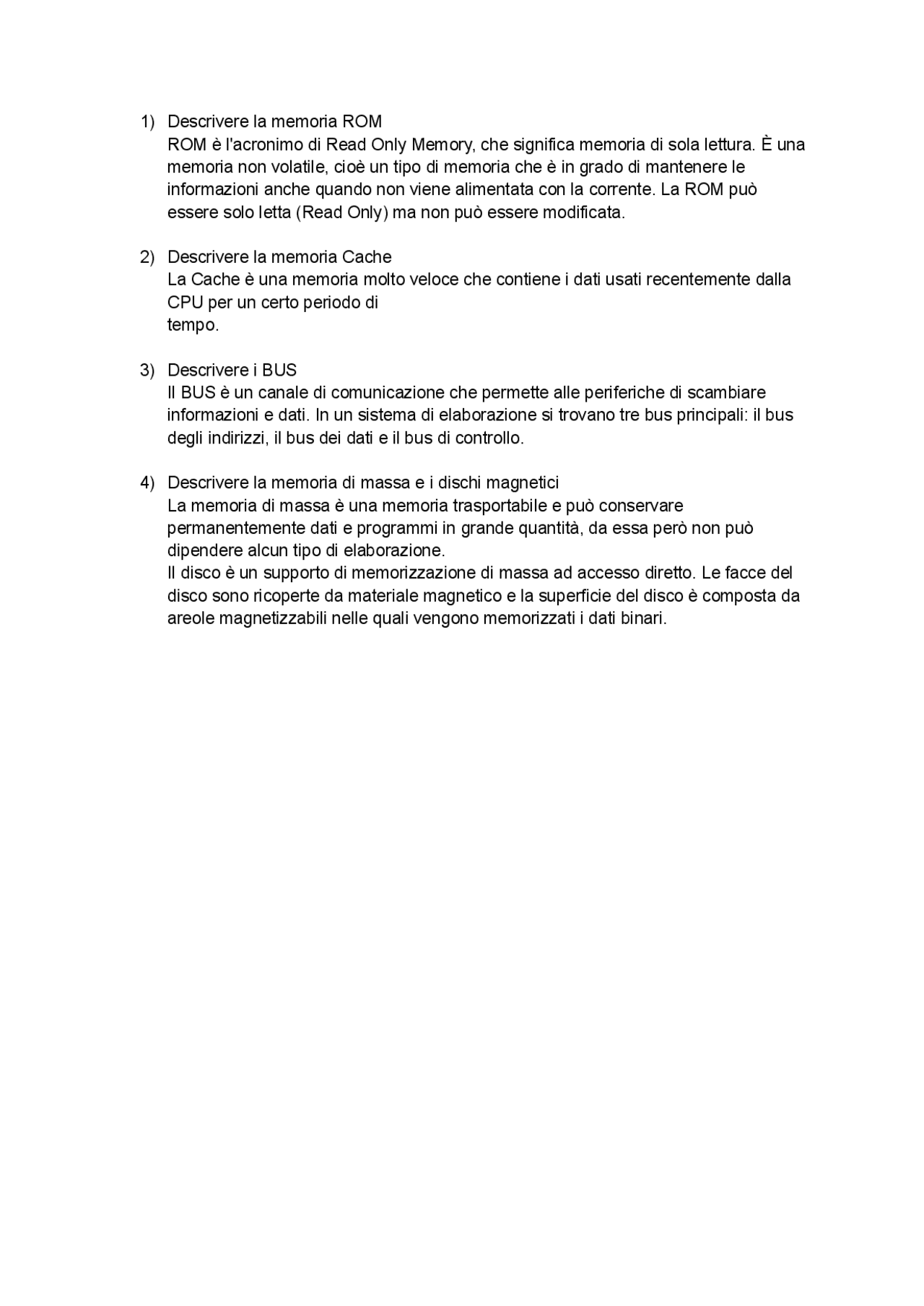 Informatica Esercizi Docsity