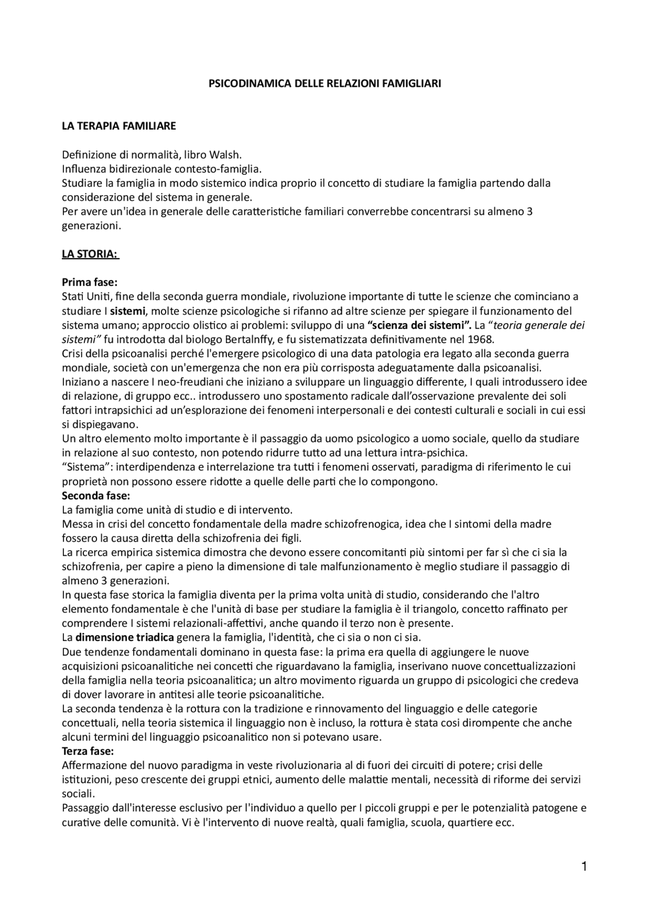 Psicodinamica Dello Sviluppo E Delle Relazioni Familiari Docsity