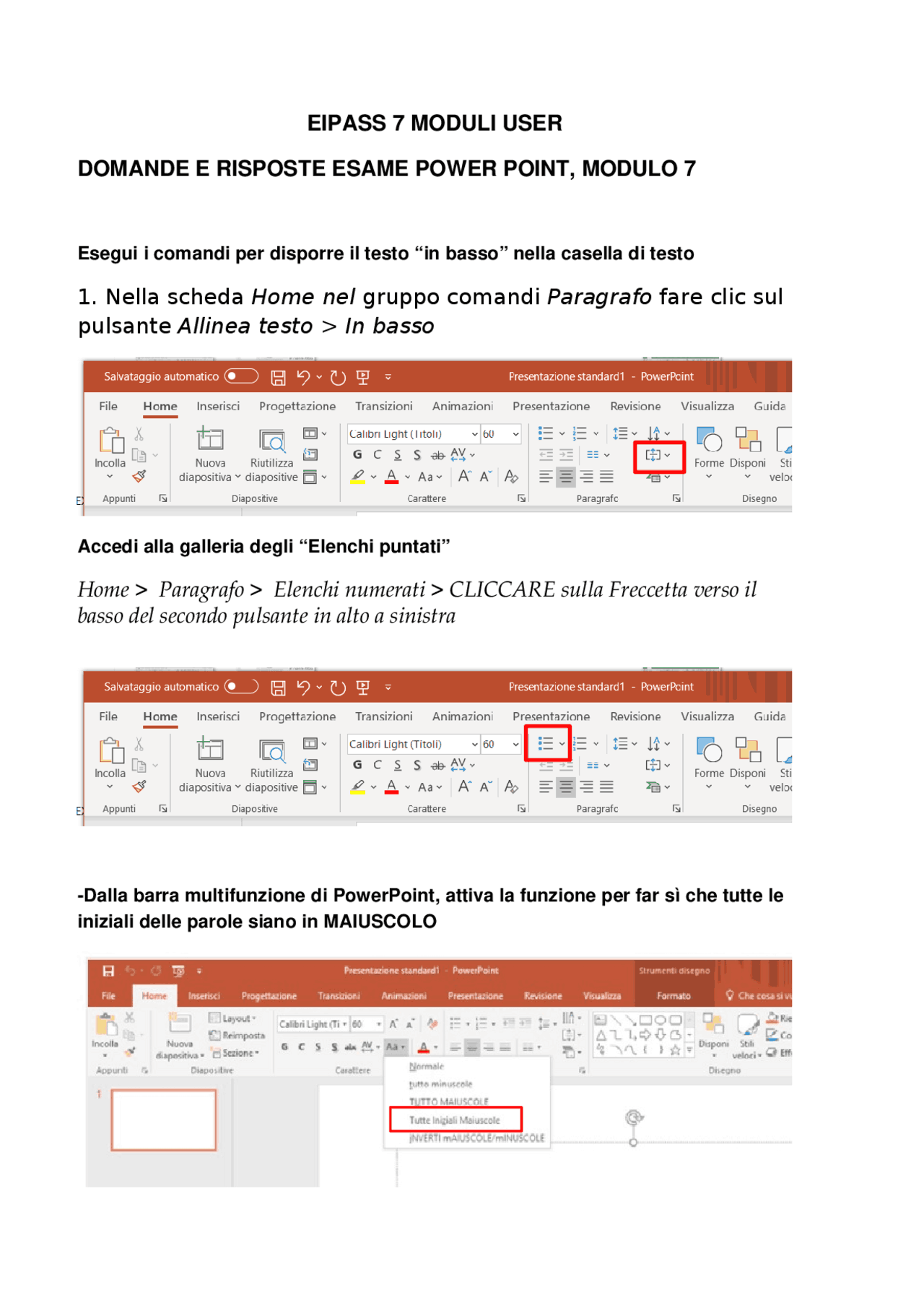 Domande e risposte esame POWER POINT, MODULO 7, certificazione EIPASS 7 MODULI USER | Prove d ...