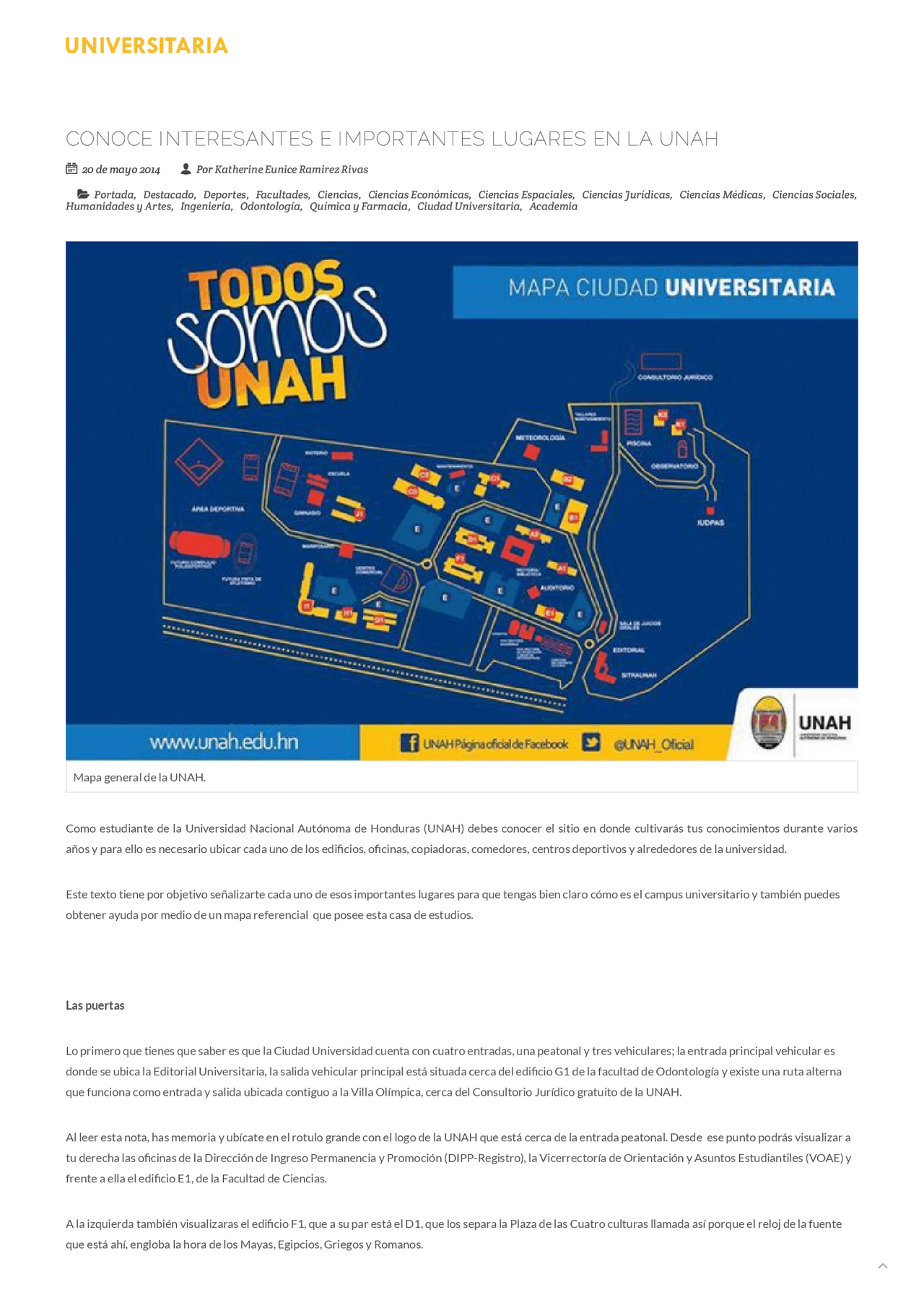 Guía del Campus Universitario UNAH: Edificios, Servicios y Espacios ...