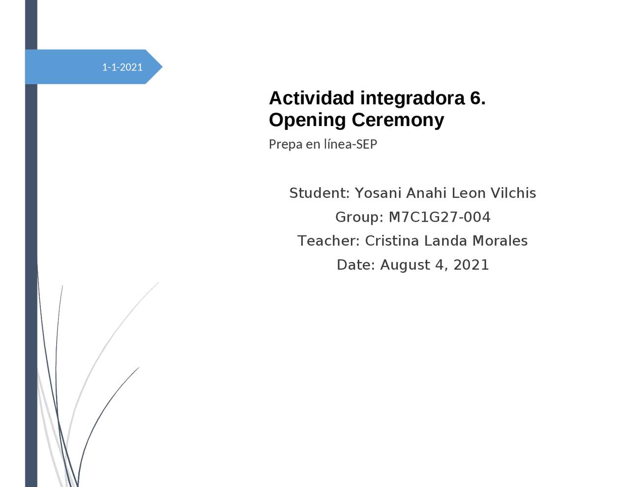 Atividad integradora 6 modulo 7 - Docsity