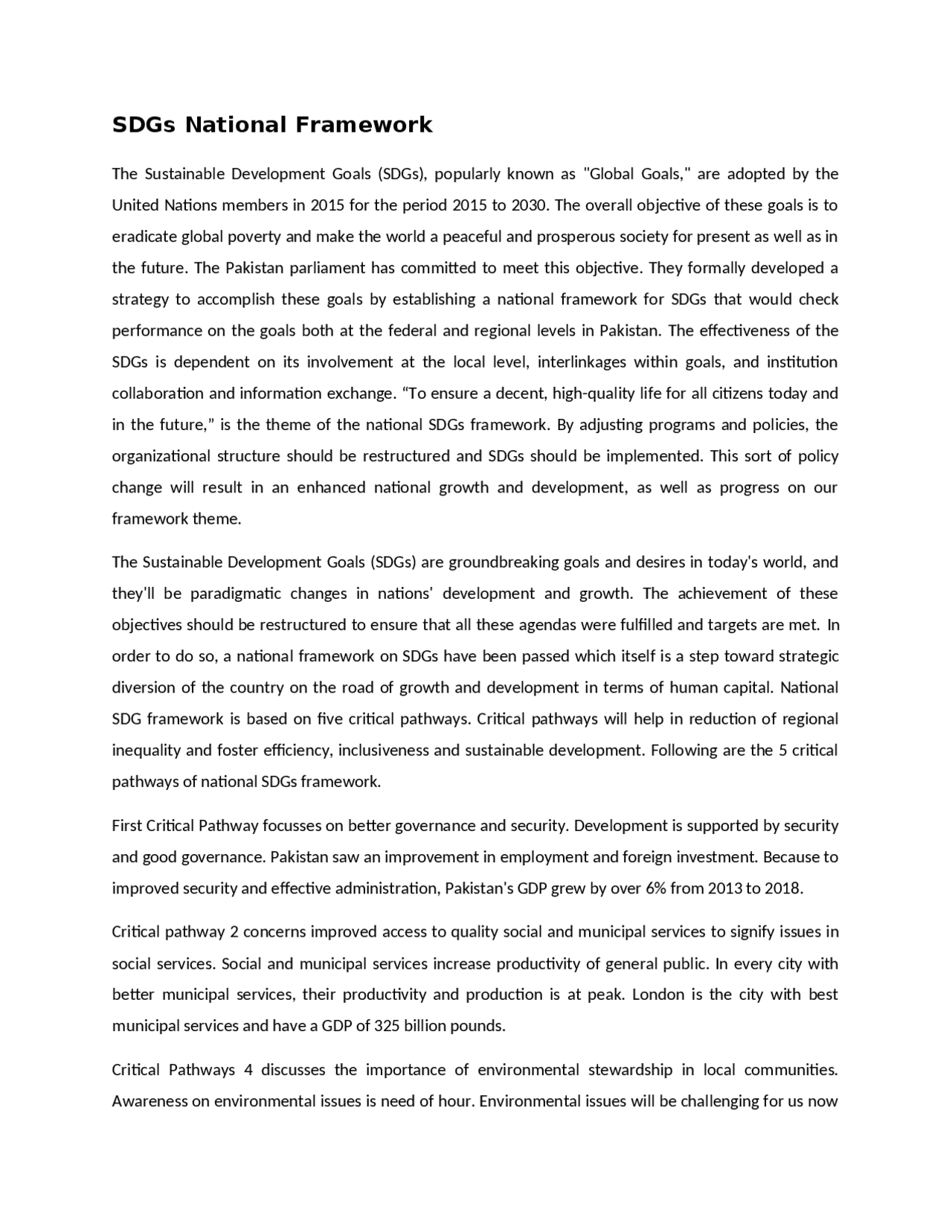 Sustainable Development Goals, Pakistan Perspective & achievements ...