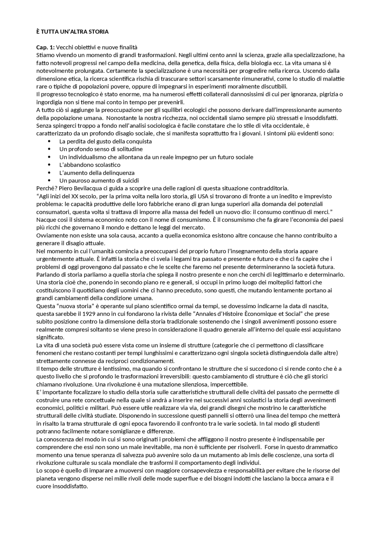 Riassunto Libro è Tutta Unaltra Storia Docsity