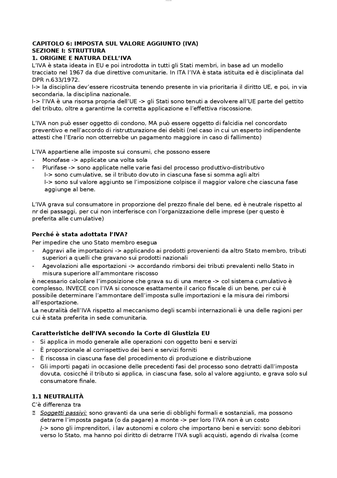 Riassunto Iva Cap6 Docsity