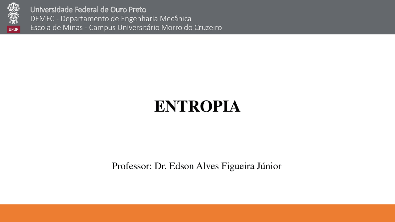 Falando Sobre Entropia Slides Termodinâmica Aplicada Docsity