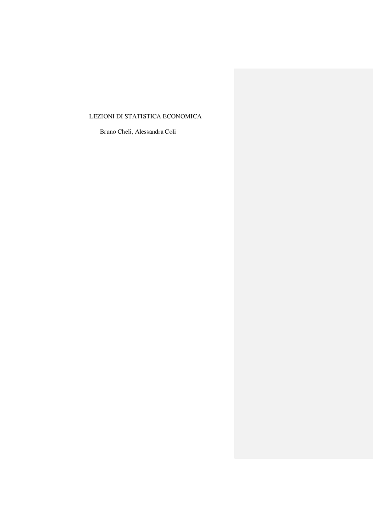 Statistica Economica Docsity