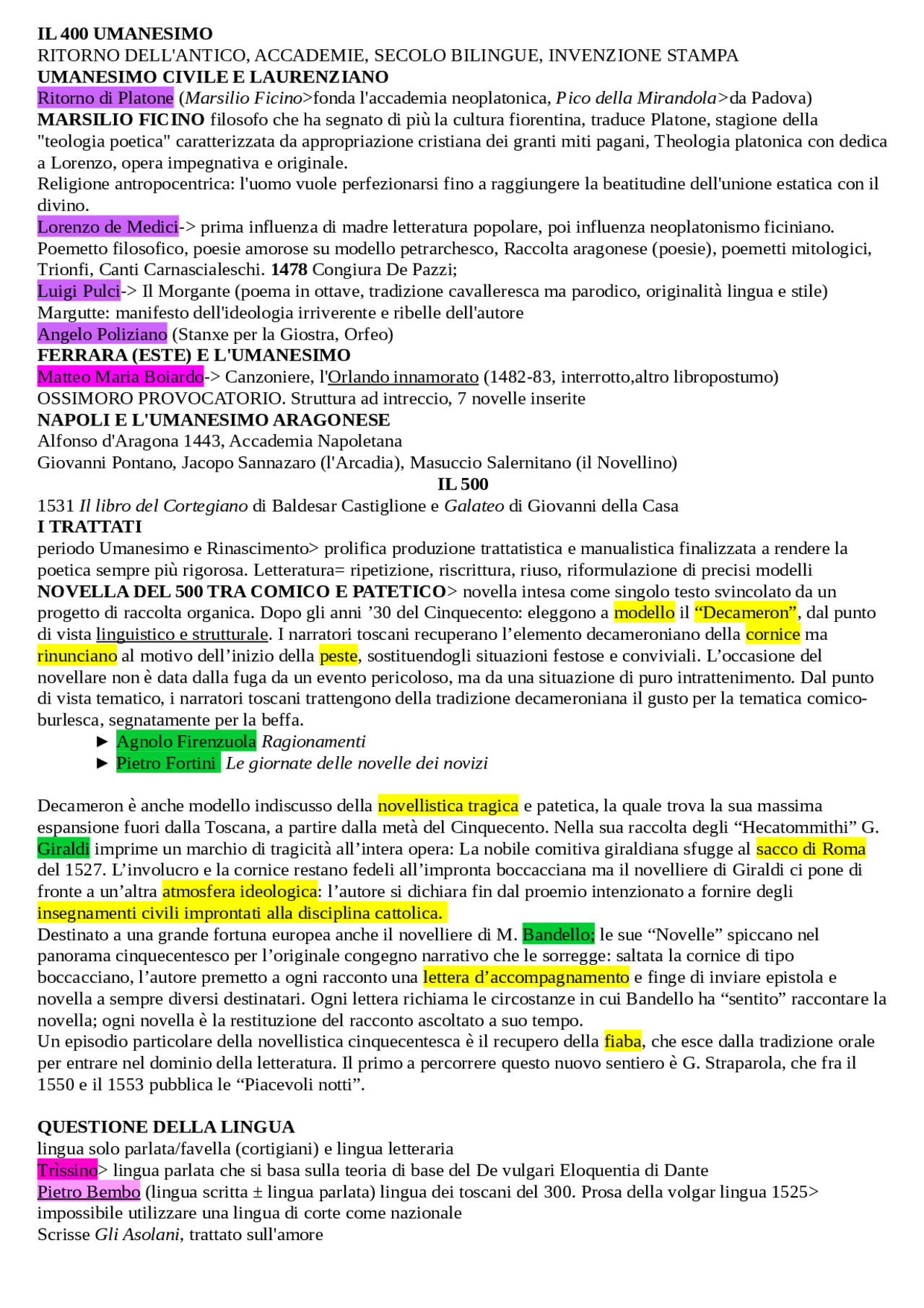 Riassunto Schematico 400500 Docsity