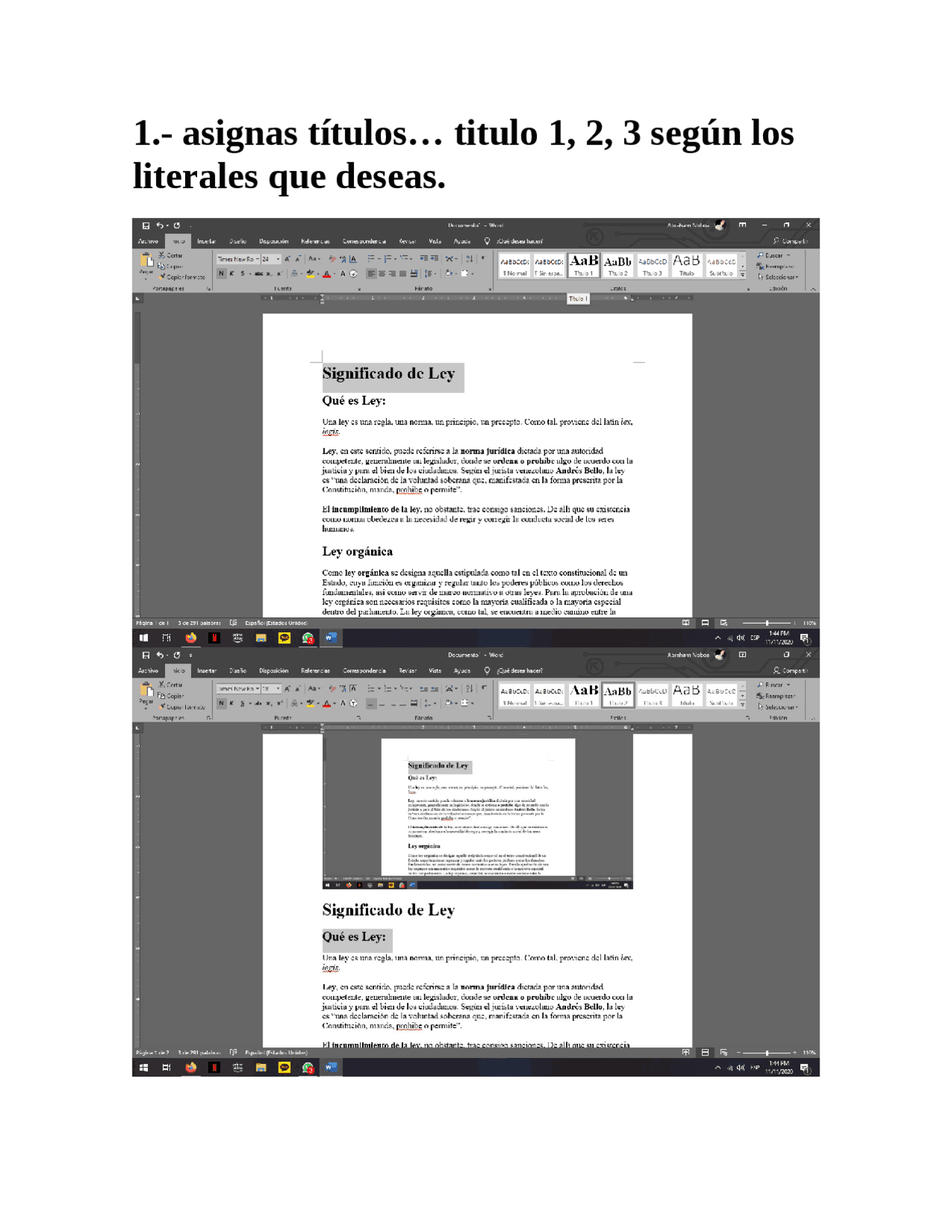 Significado de ley resumen - Docsity