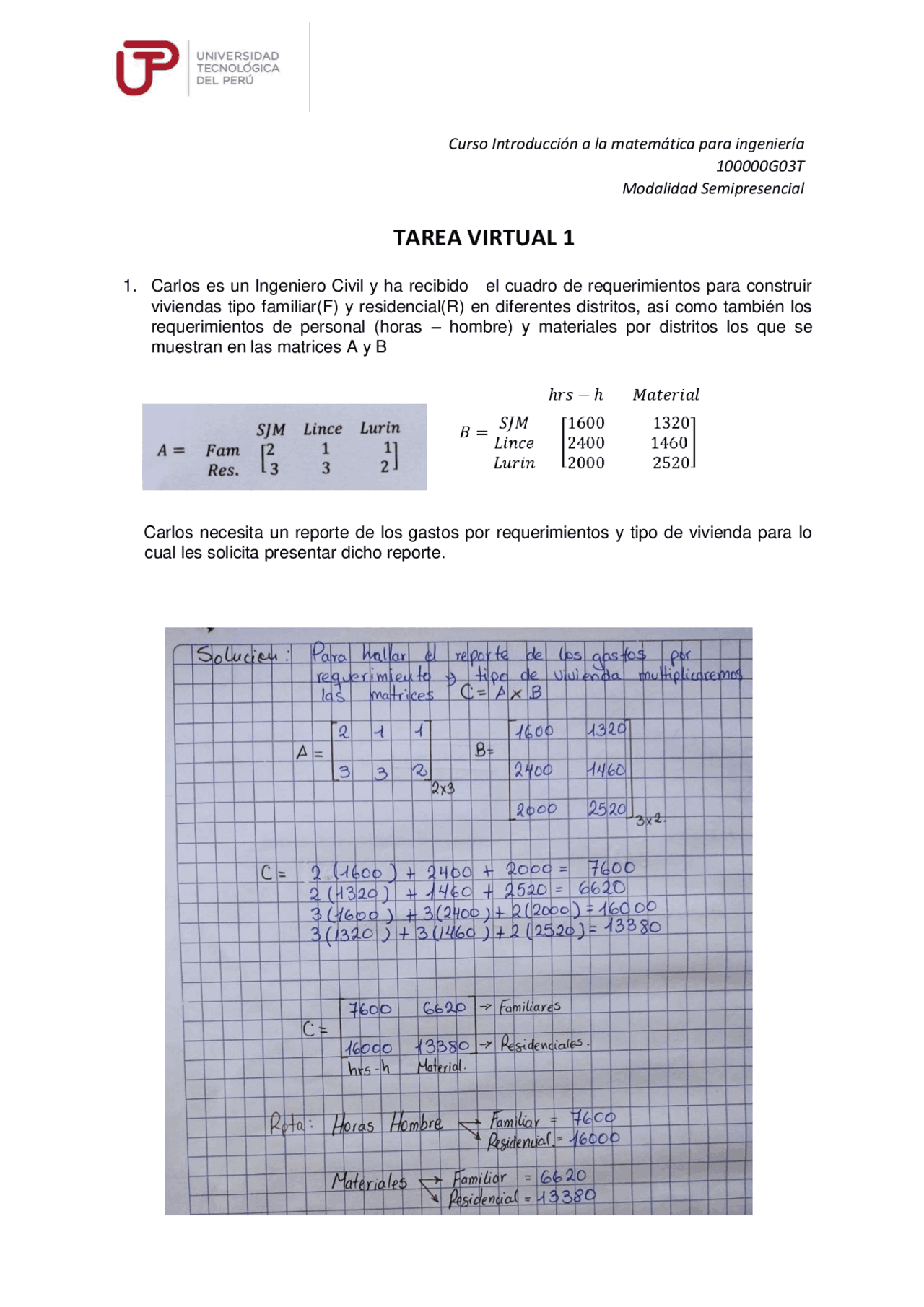 Ejercicios De Matrices Docsity