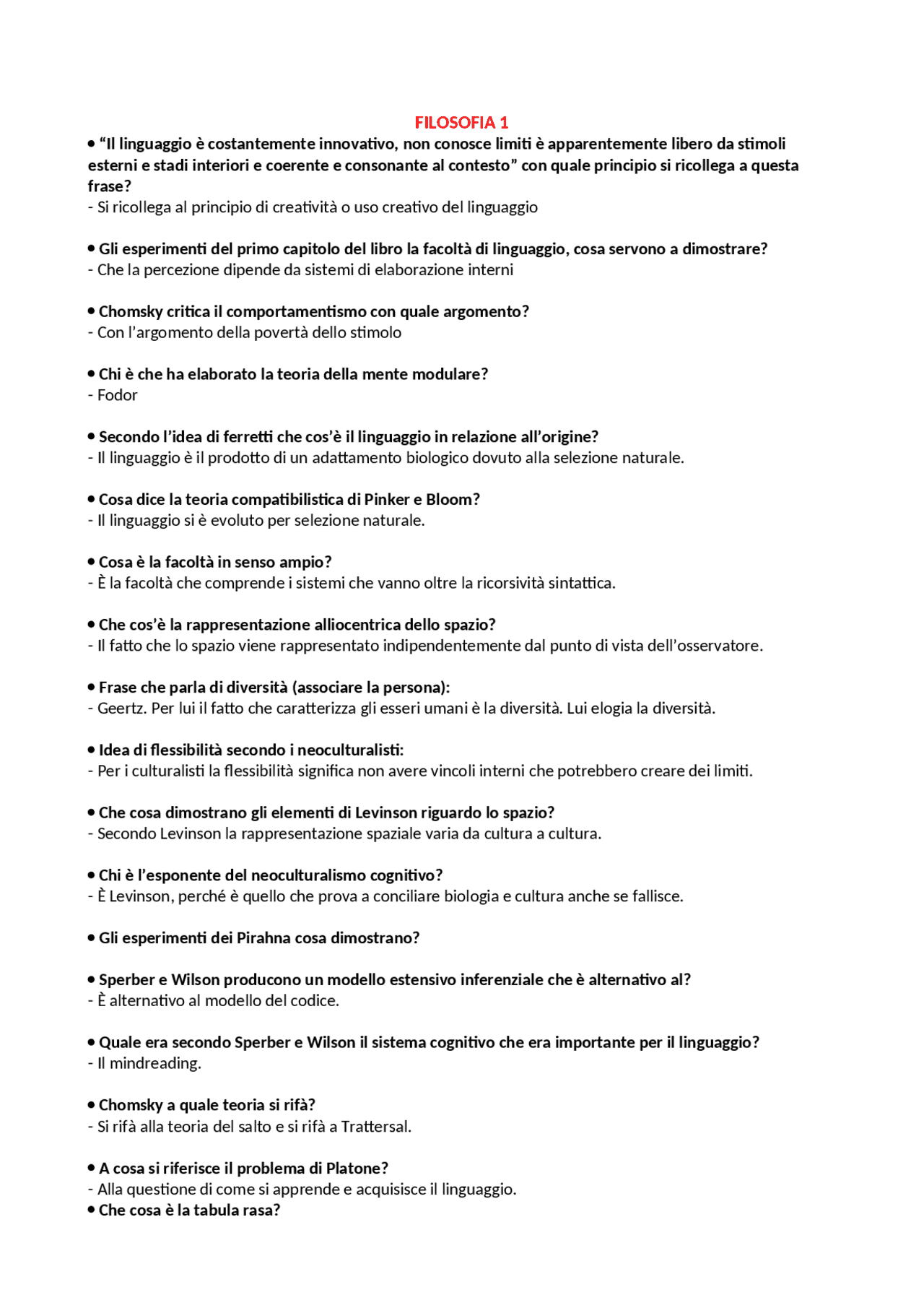 Domande Filosofia Del Linguaggio 1 Docsity