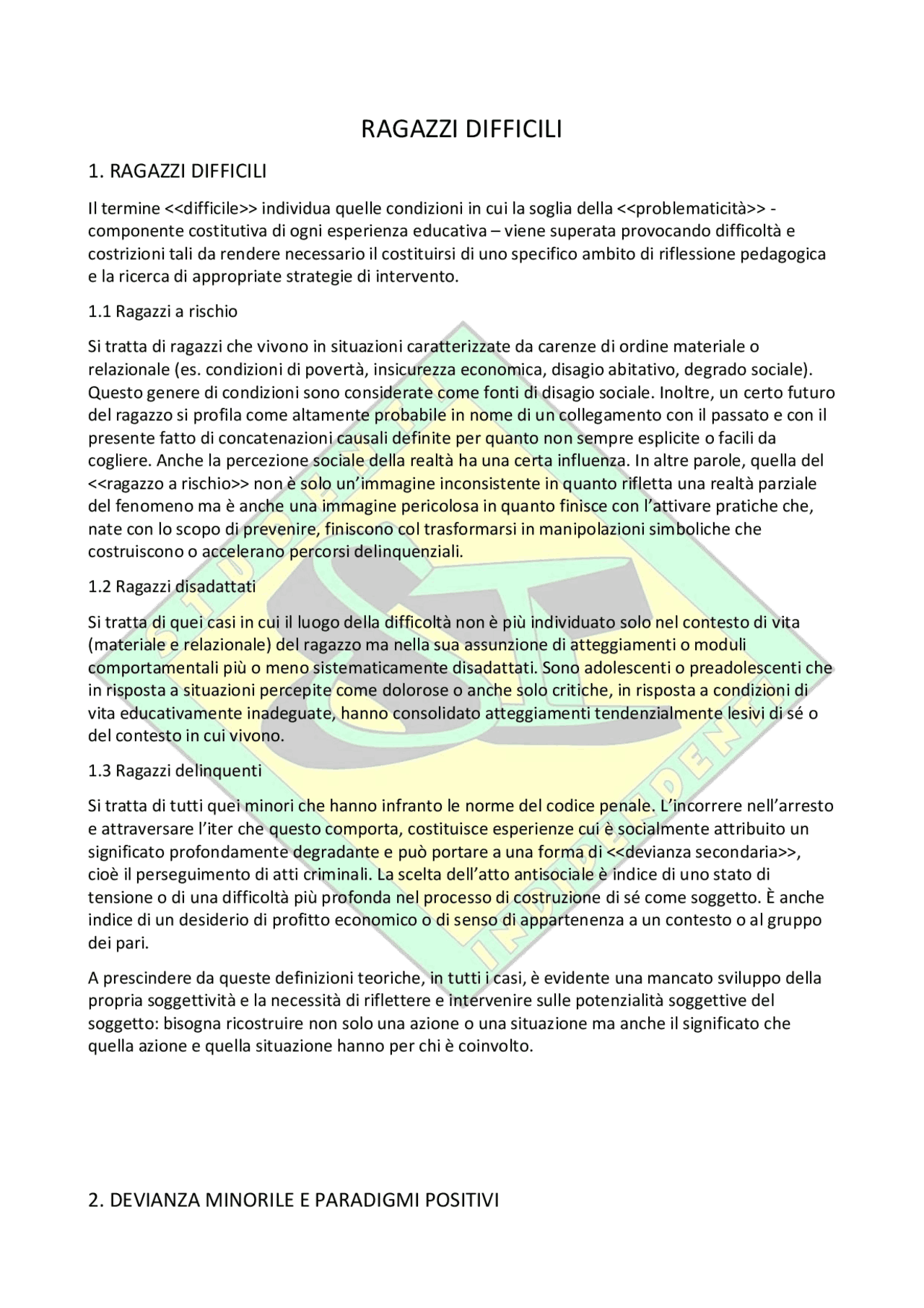 Ragazzi Difficili Riassunto Docsity