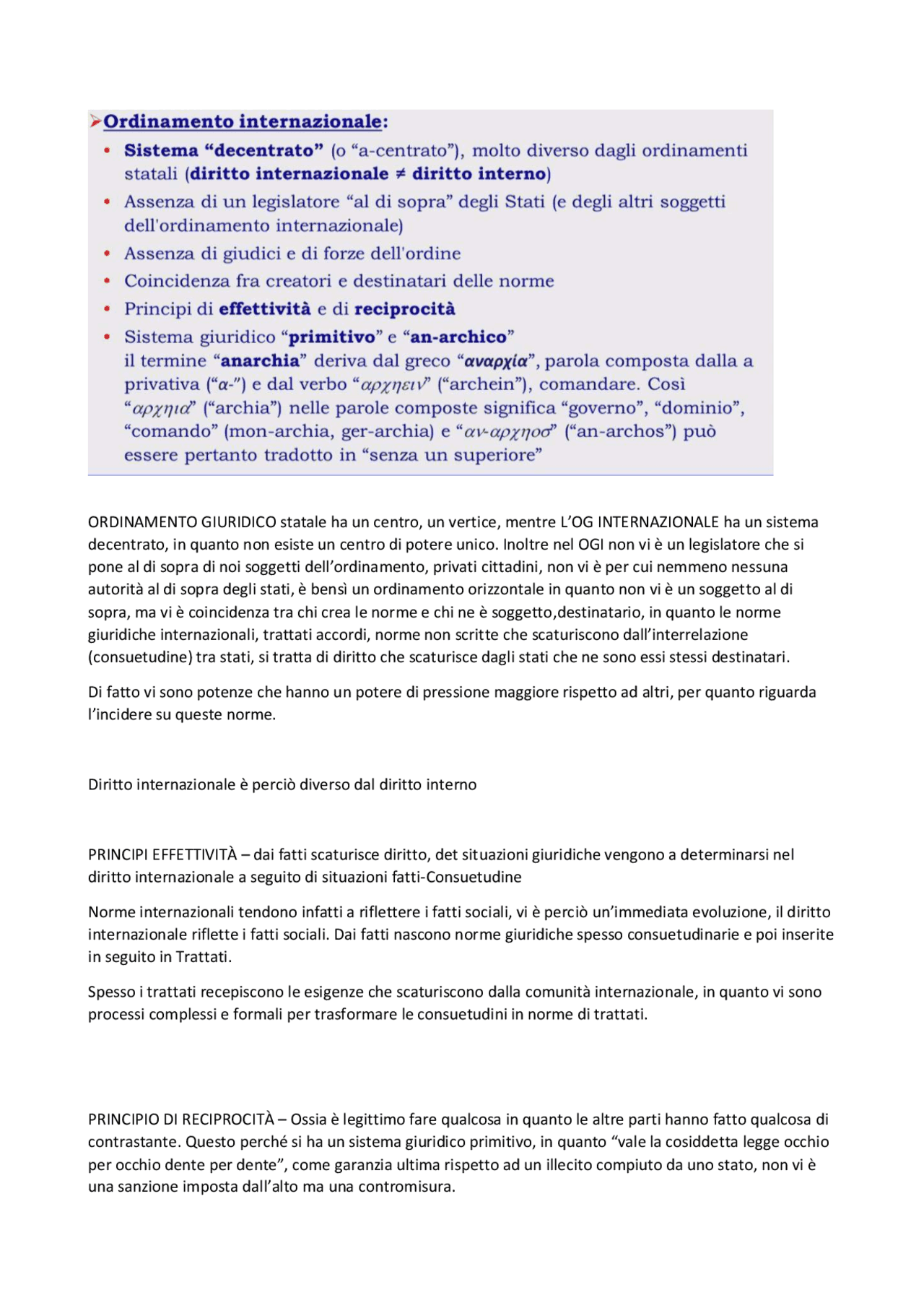 Diritto Internazionale Docsity